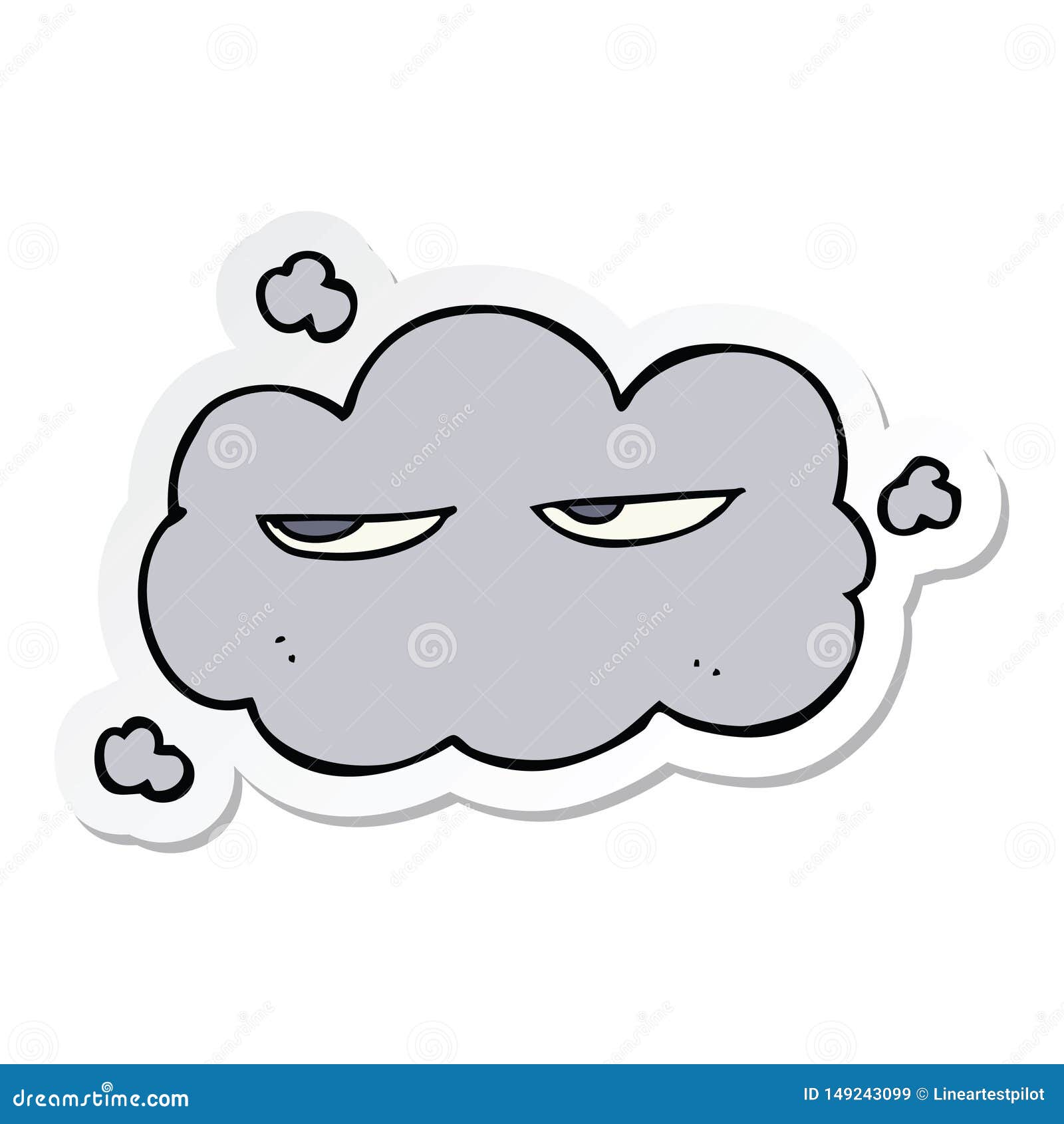 Sticker of a Cute Cartoon Cloud Stock Vector - Illustration of stick ...