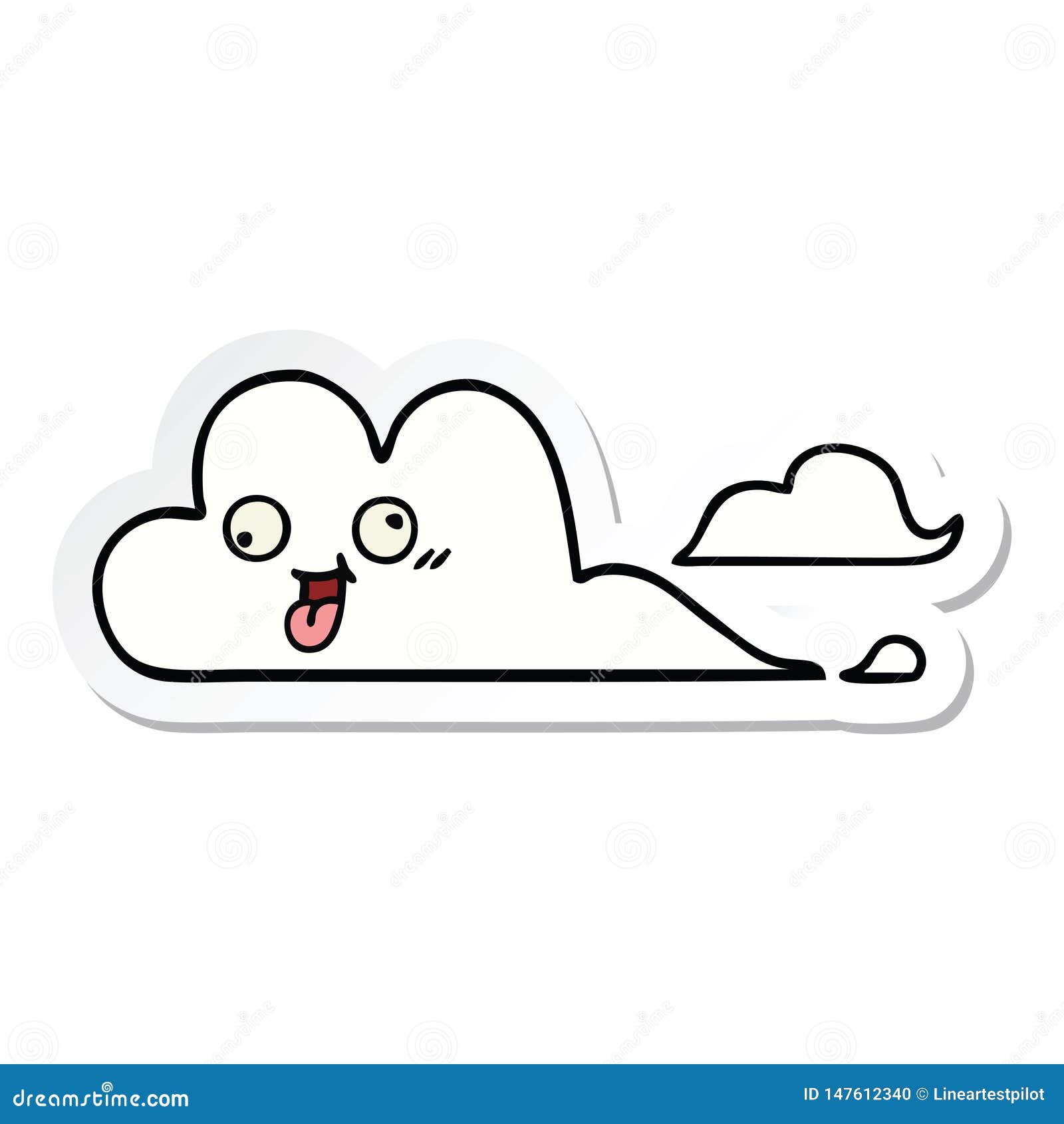 Sticker of a Cute Cartoon Clouds Stock Vector - Illustration of ...