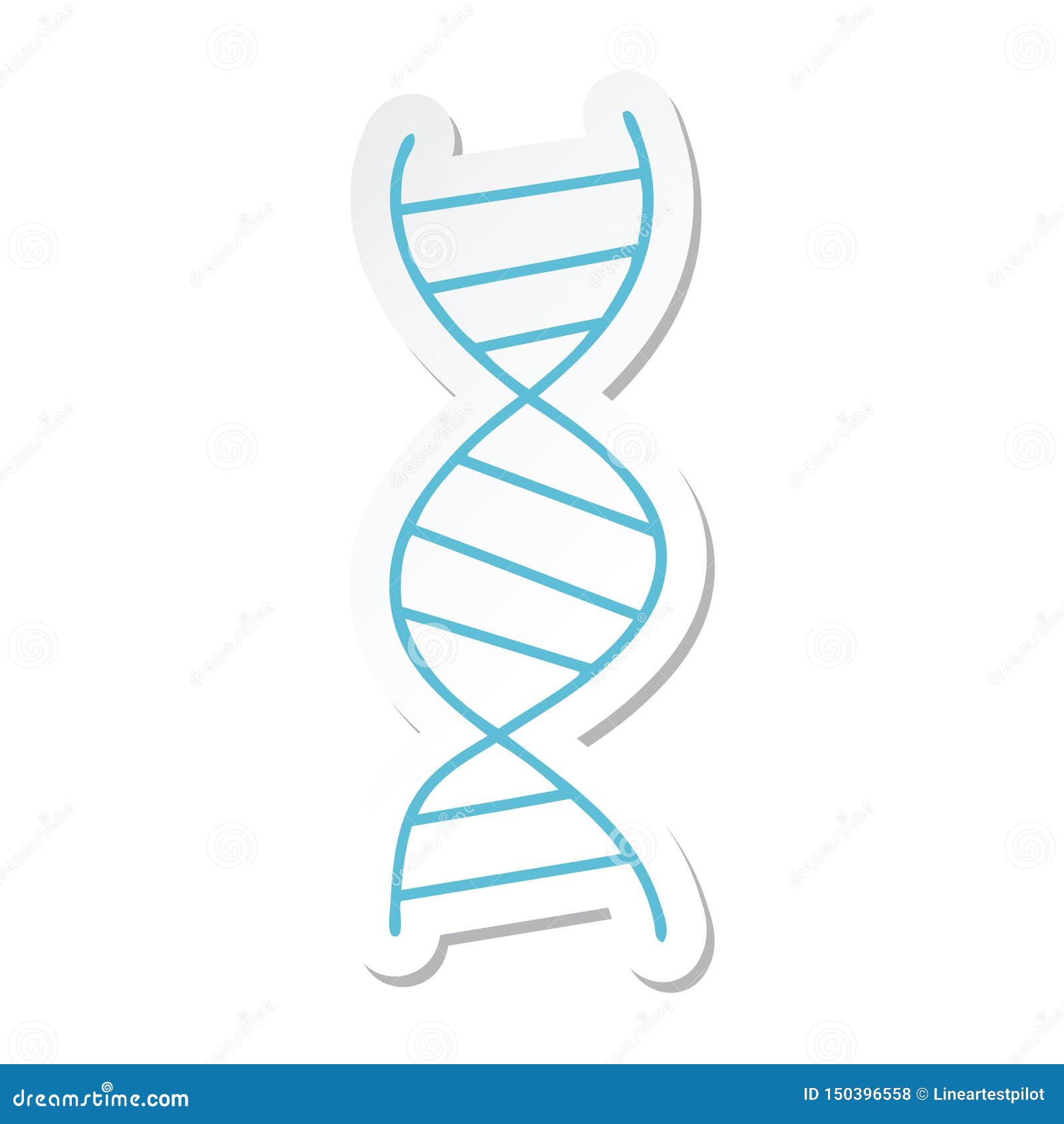 Sticker of a Cute Cartoon DNA Strand Stock Vector - Illustration of ...
