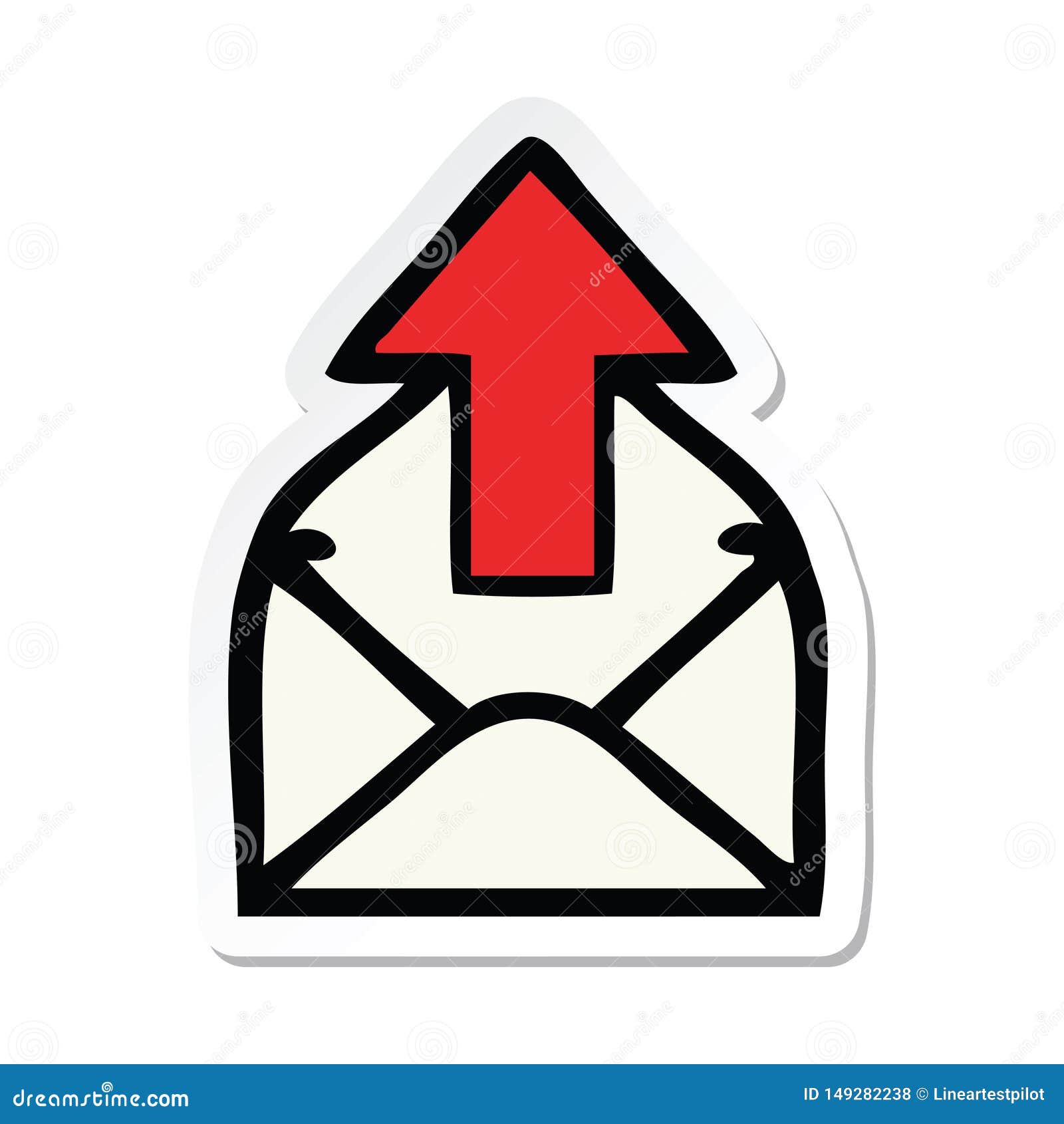 Sticker of a Cute Cartoon Email Sign Stock Vector - Illustration of ...