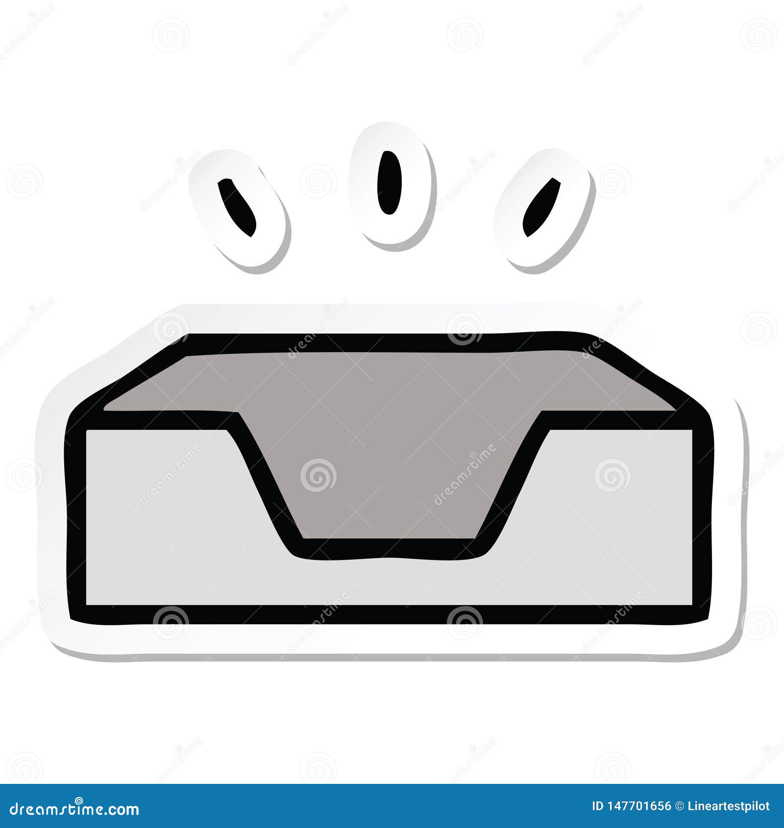 Sticker of a Cute Cartoon Empty in Tray Stock Vector - Illustration of ...