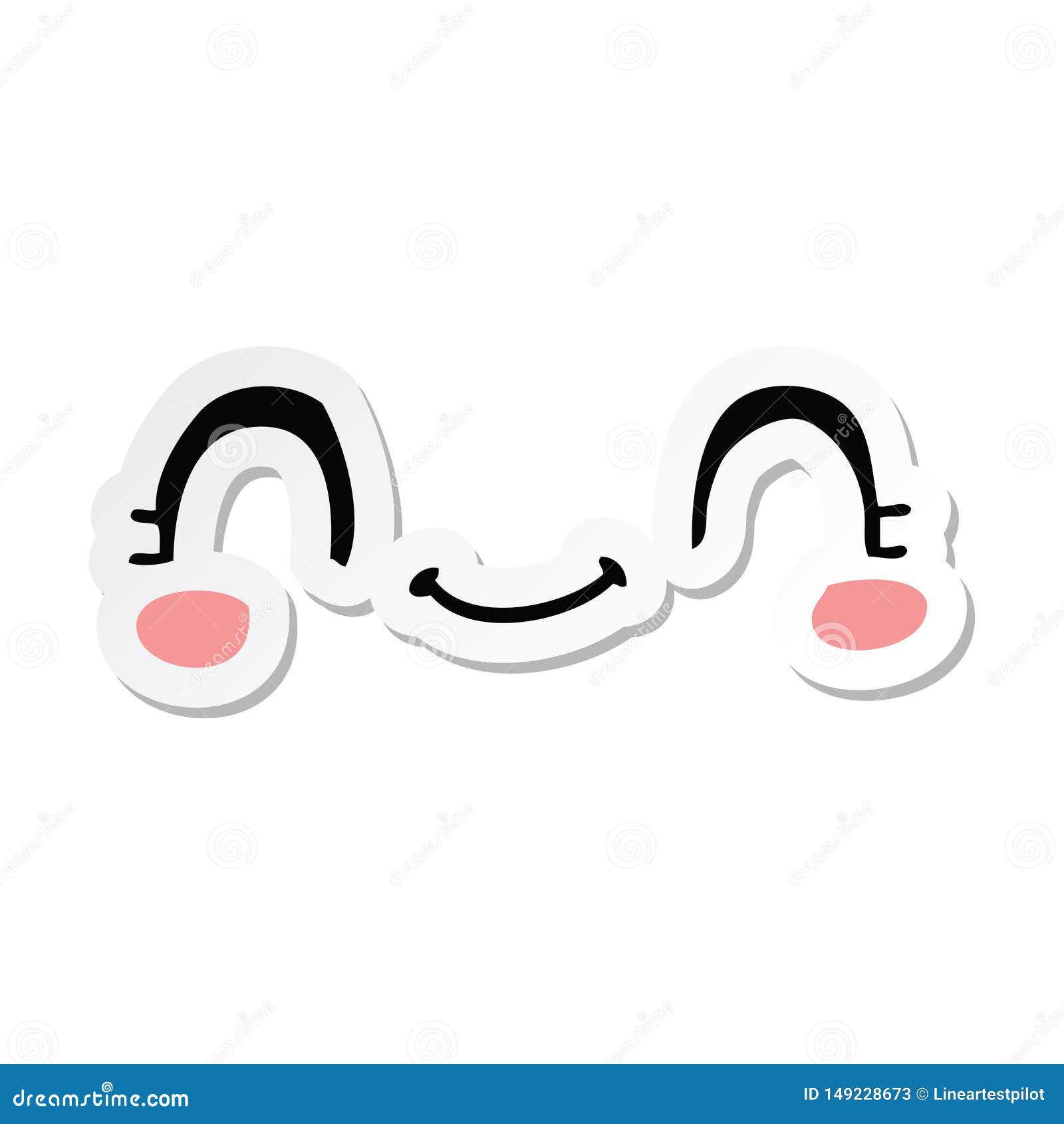 Sticker of a Cute Cartoon Face Stock Vector - Illustration of sticker ...