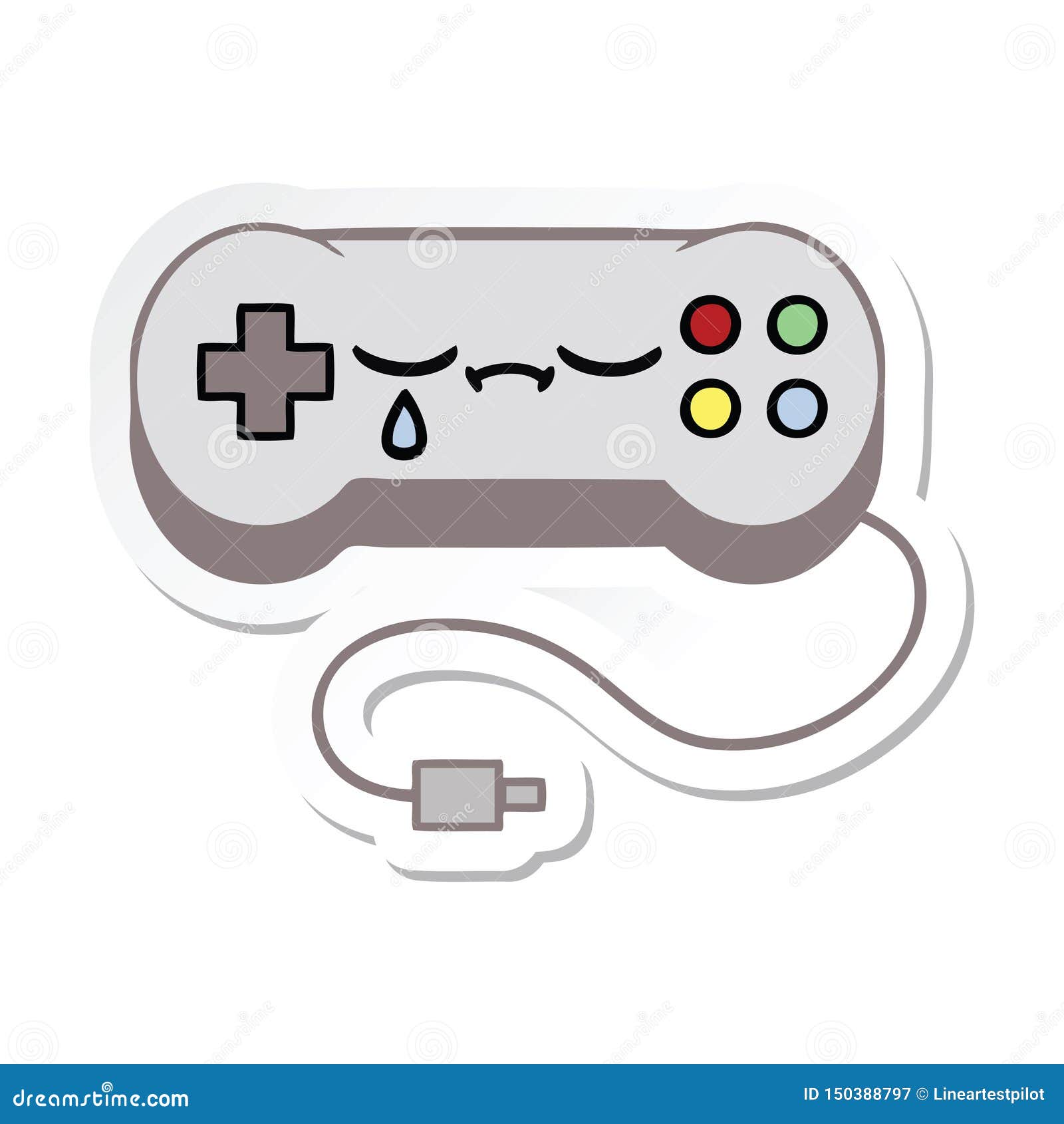 Sticker of a Cute Cartoon Game Control Stock Vector - Illustration of ...