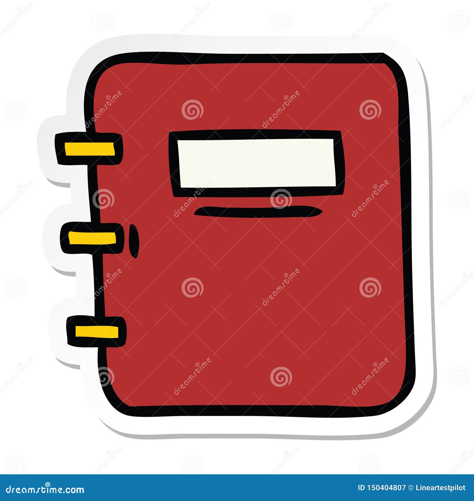 Sticker of a Cute Cartoon Journal Book Stock Vector - Illustration of ...