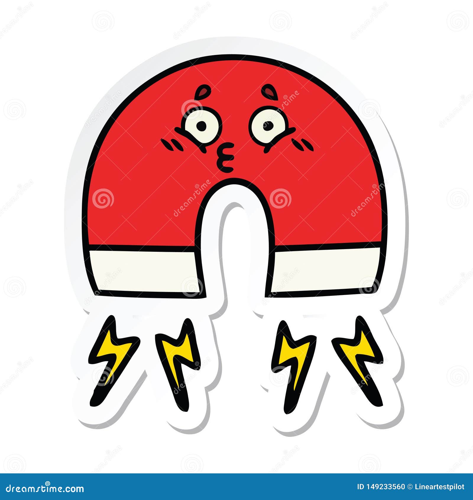 Sticker of a Cute Cartoon Magnet Stock Vector - Illustration of science ...