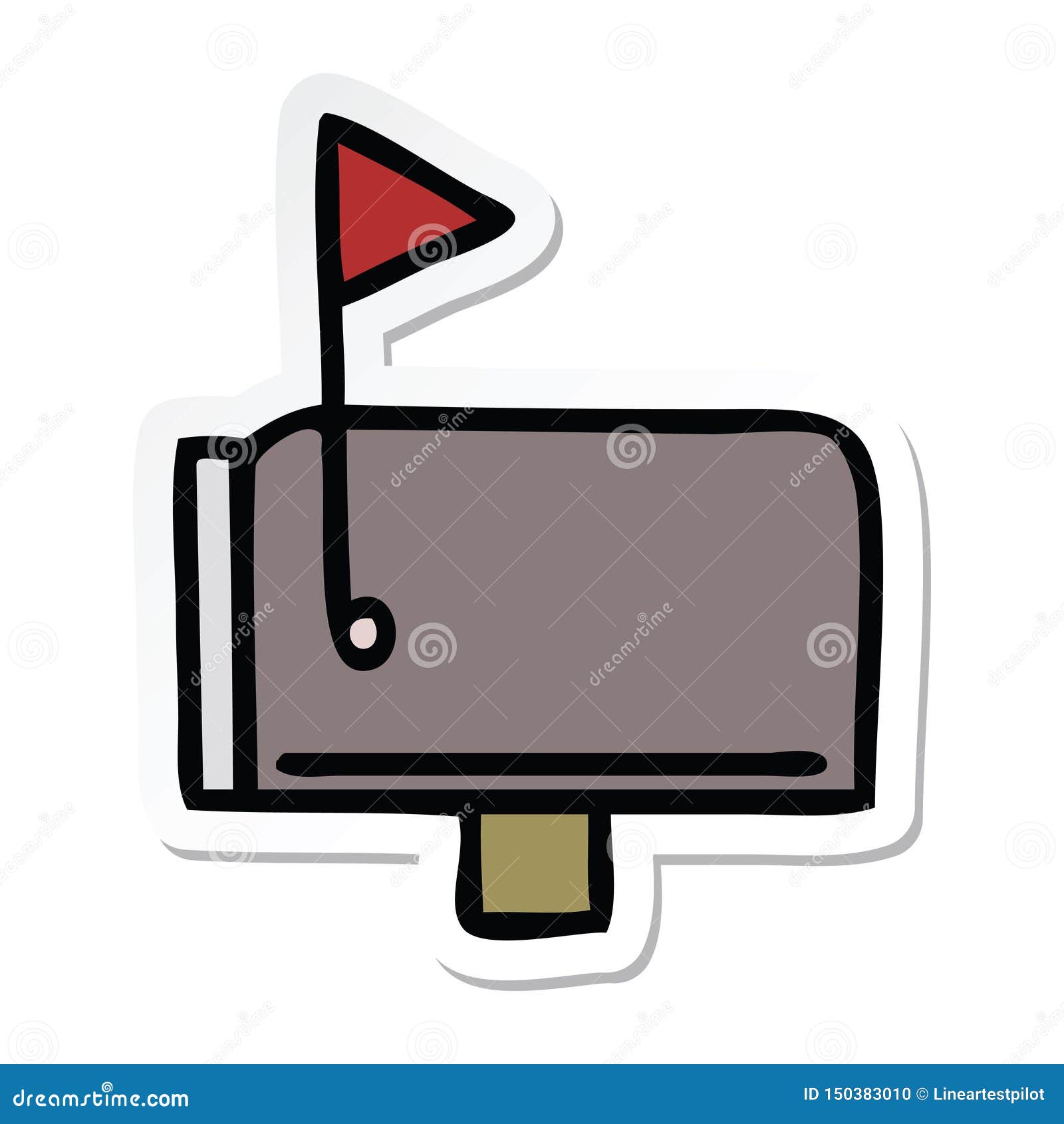 Sticker of a Cute Cartoon Mail Box Stock Vector - Illustration of ...