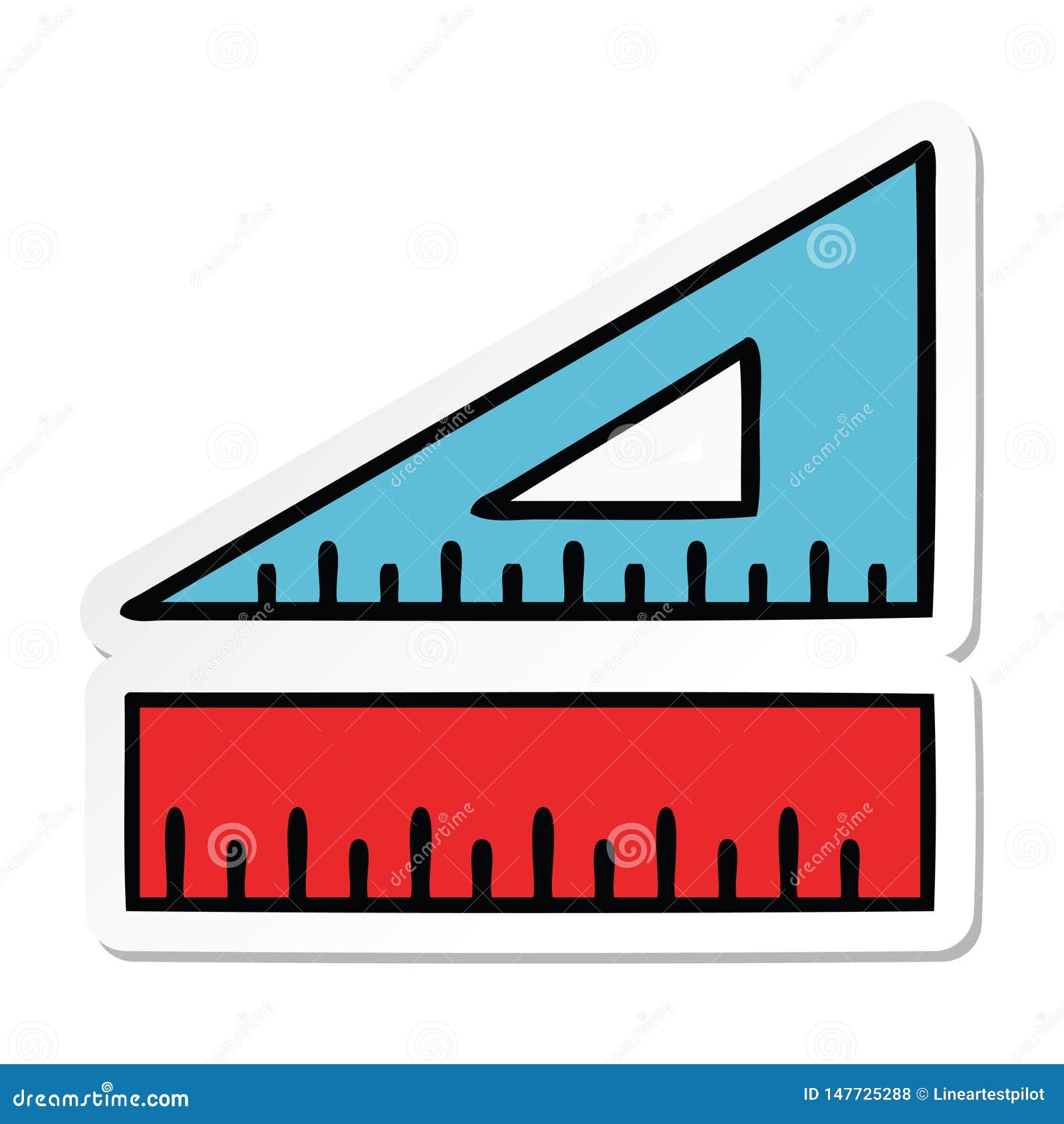 Sticker of a Cute Cartoon Maths Set Stock Vector - Illustration of work ...