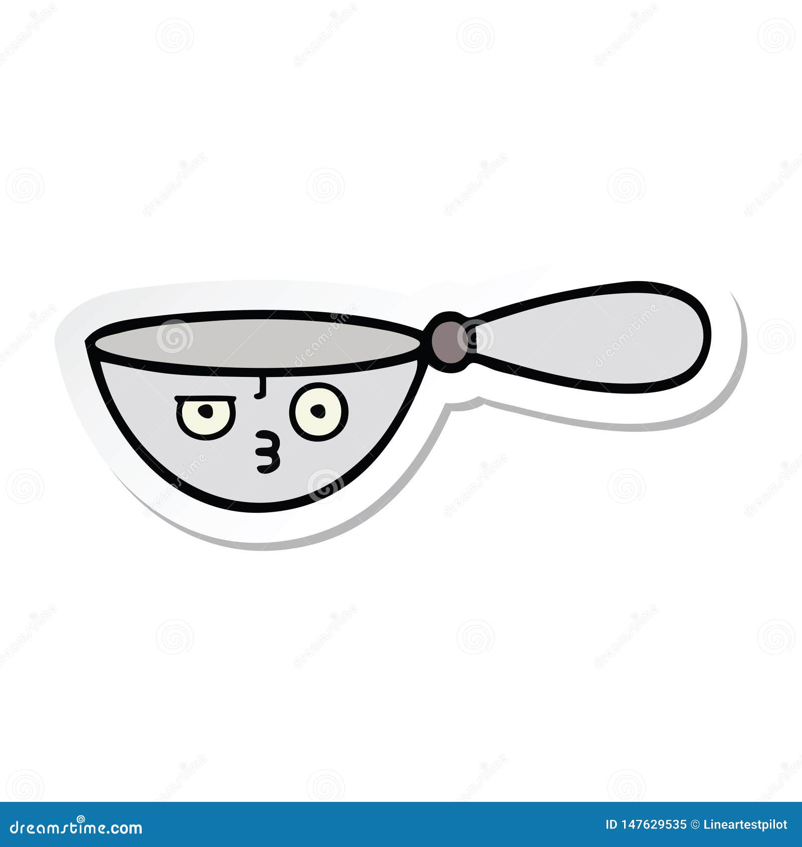Sticker of a Cute Cartoon Measuring Spoon Stock Vector - Illustration ...