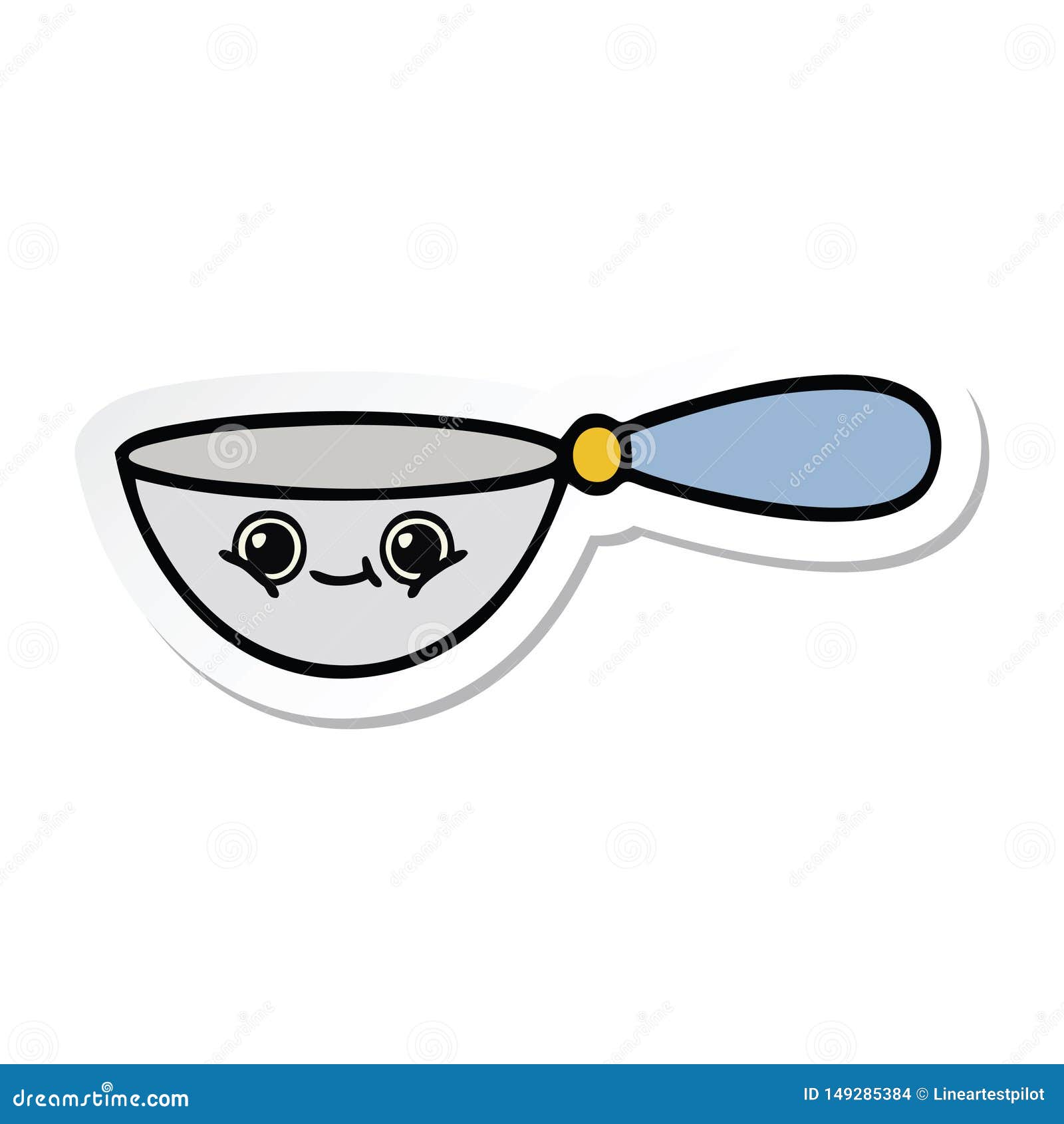 Sticker of a Cute Cartoon Measuring Spoon Stock Vector - Illustration ...