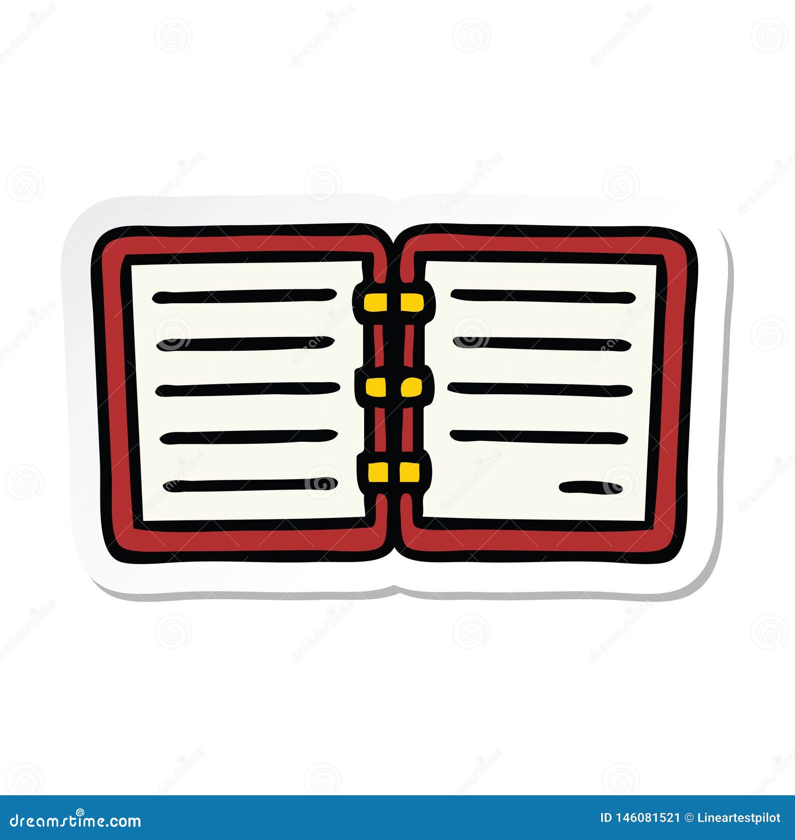 Sticker of a Cute Cartoon Note Book Stock Vector - Illustration of ...