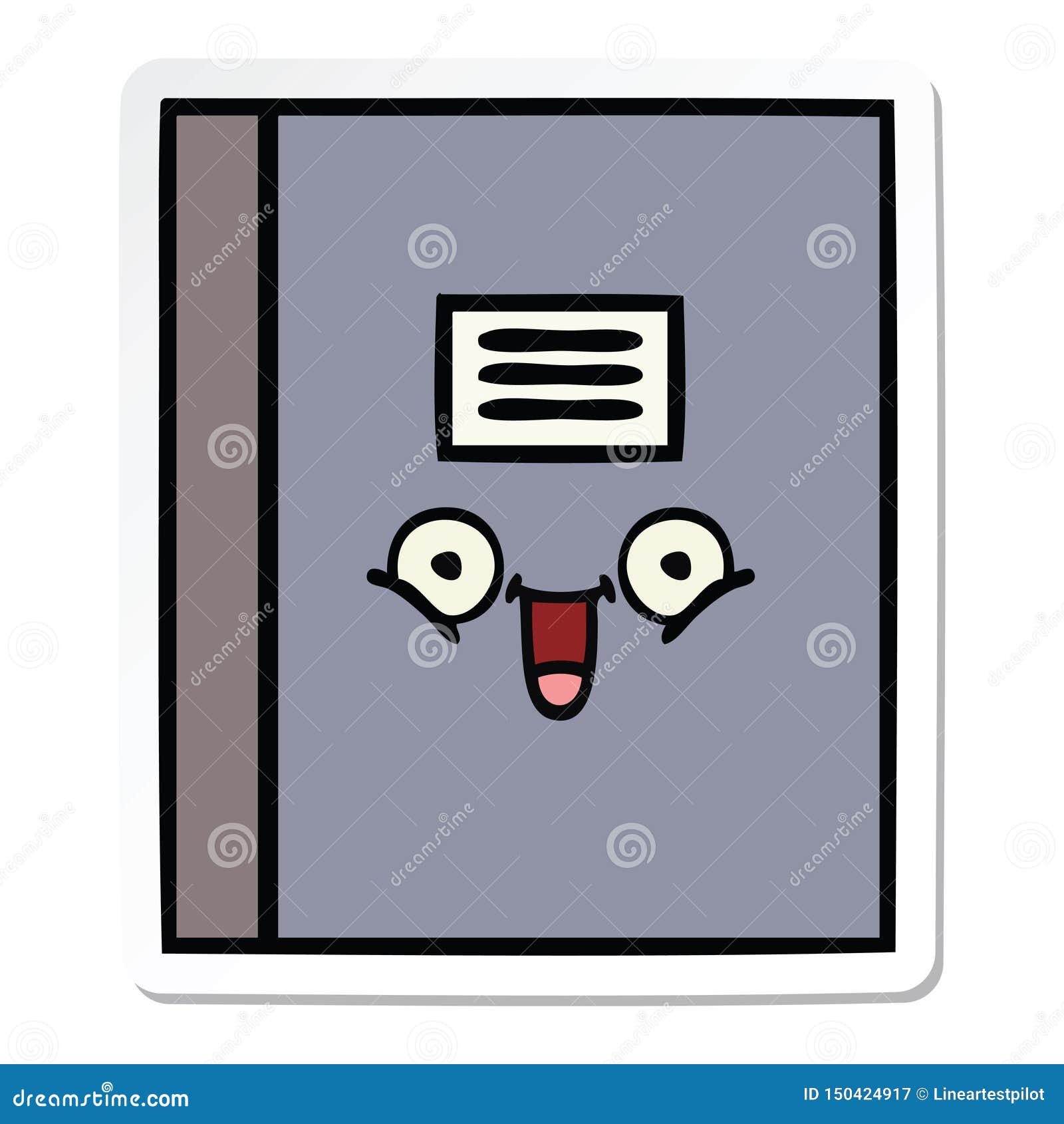 Sticker of a Cute Cartoon Notebook Stock Vector - Illustration of ...
