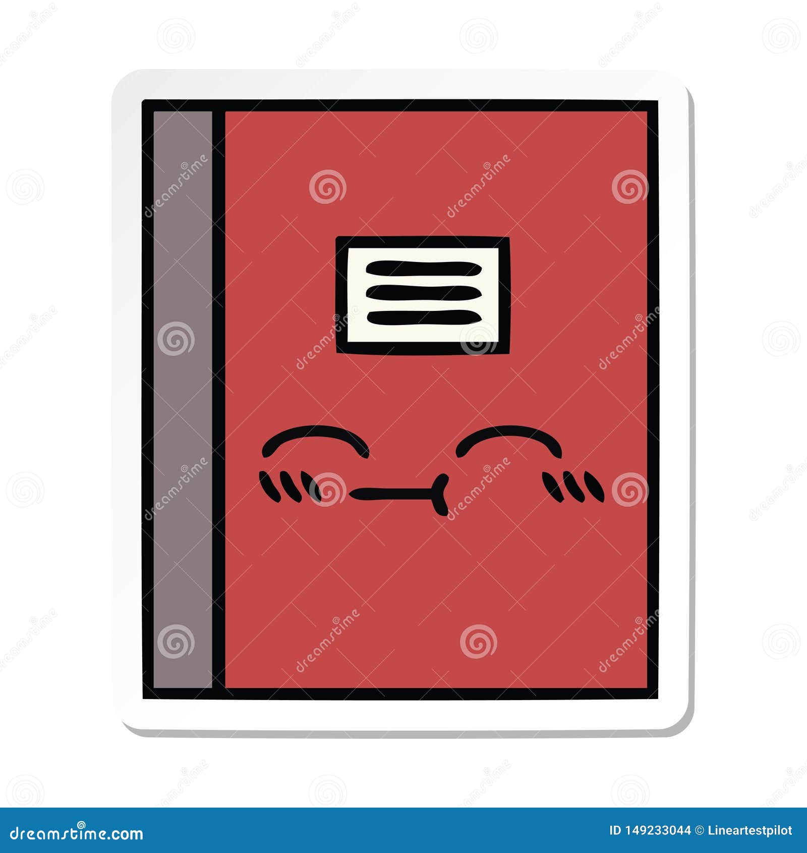 Sticker of a Cute Cartoon Notebook Stock Vector - Illustration of cute ...