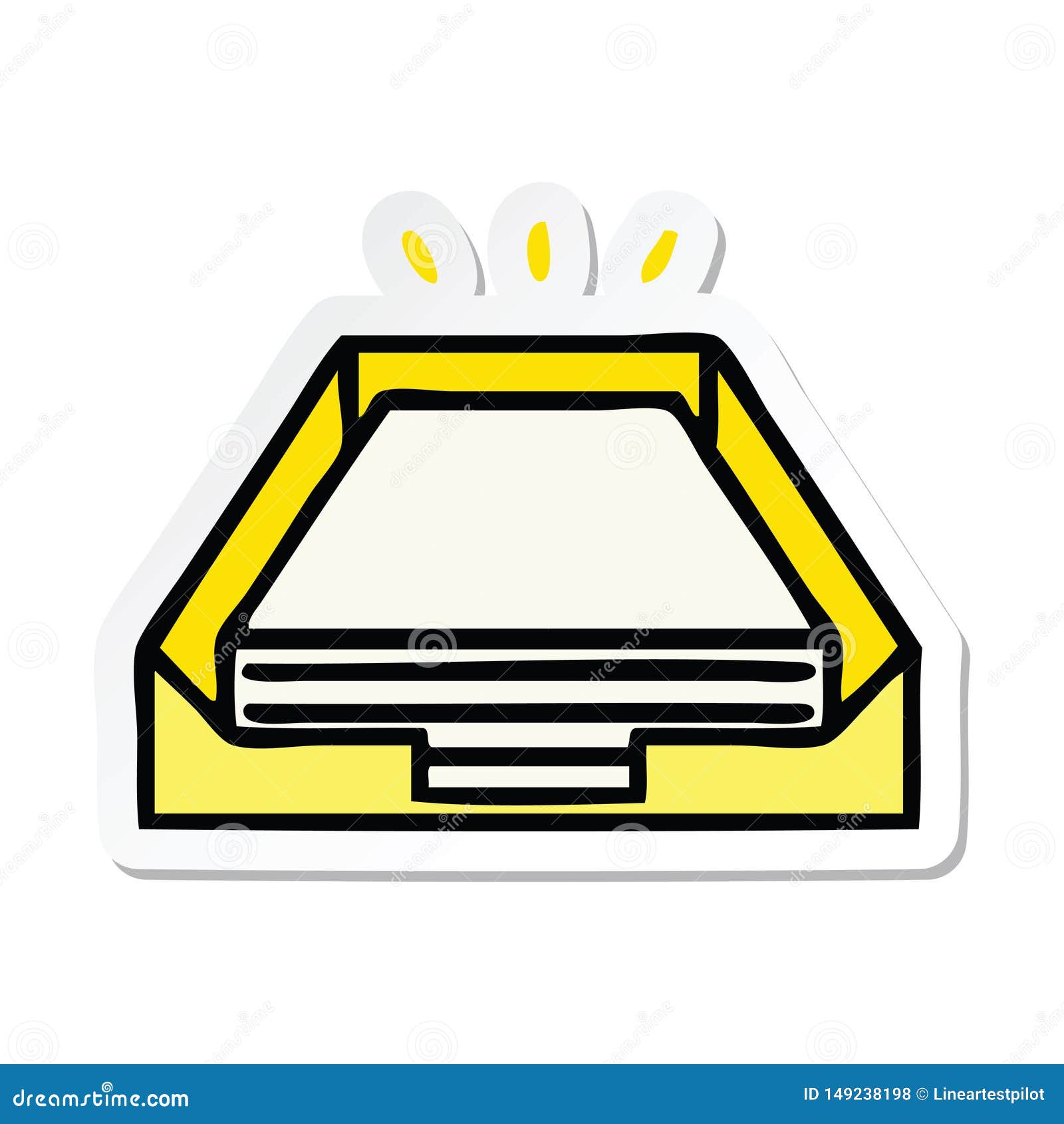 Sticker of a Cute Cartoon Paper Stack in Tray Stock Vector ...