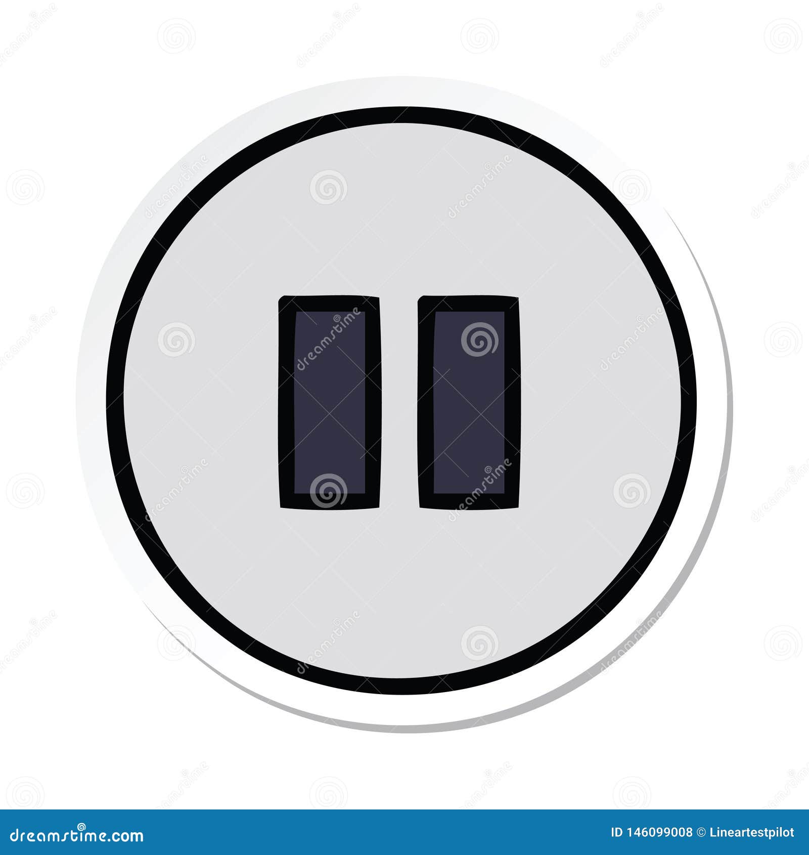 Sticker of a Cute Cartoon Pause Button Stock Vector - Illustration of ...