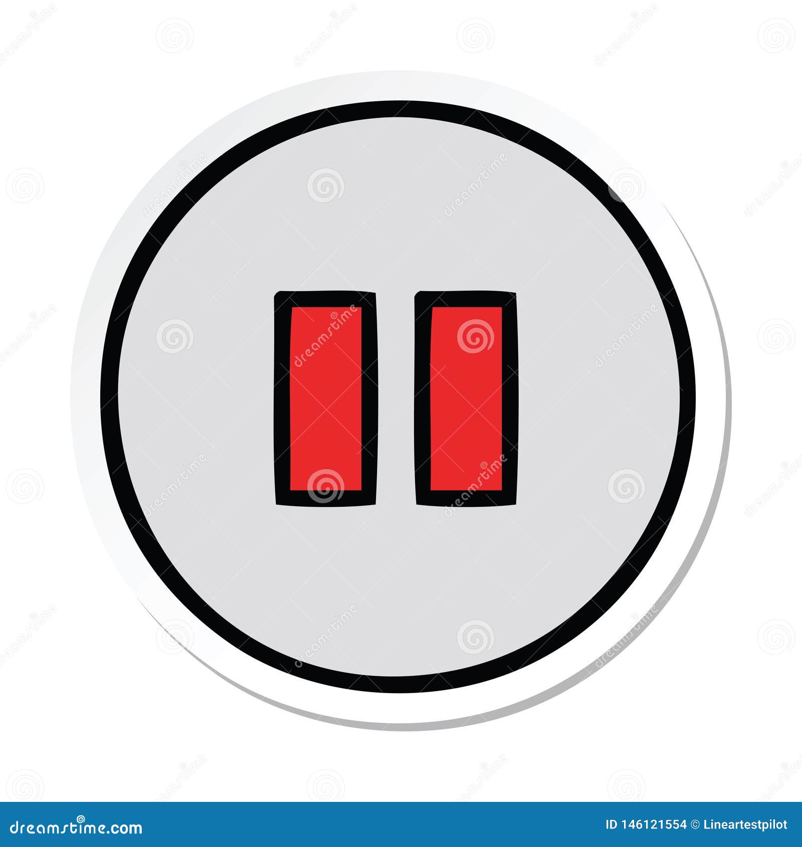 Sticker of a Cute Cartoon Pause Button Stock Vector - Illustration of ...