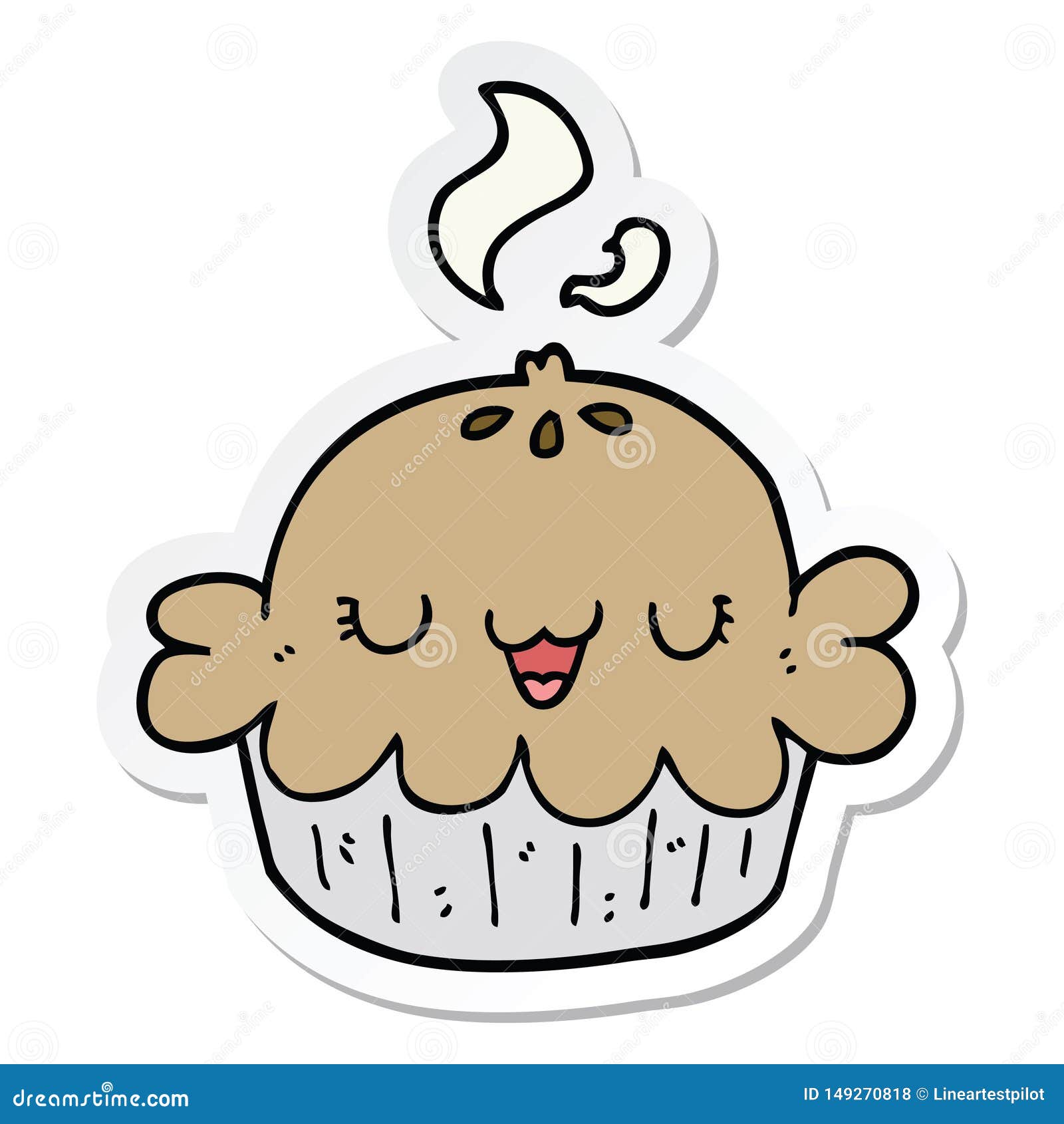 Sticker of a Cute Cartoon Pie Stock Vector - Illustration of artwork ...