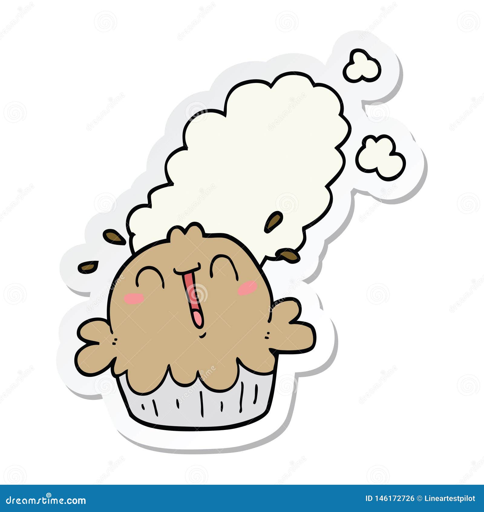 Sticker of a Cute Cartoon Pie Stock Vector - Illustration of decal ...