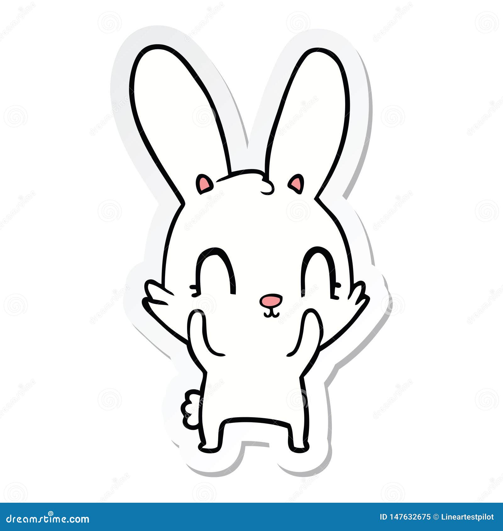 Sticker of a Cute Cartoon Rabbit Stock Vector - Illustration of icon ...