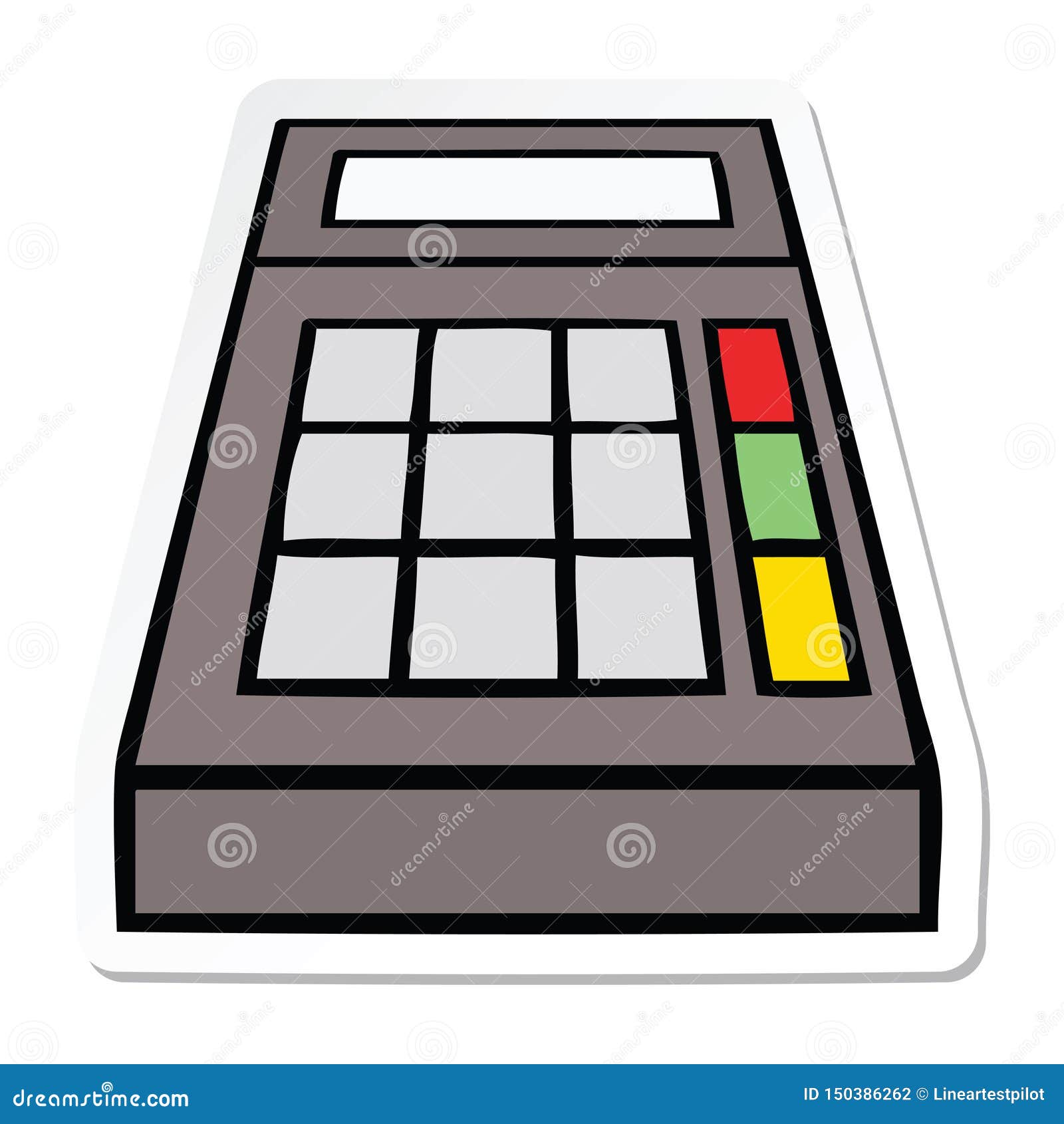 Sticker of a Cute Cartoon School Calculator Stock Vector - Illustration ...