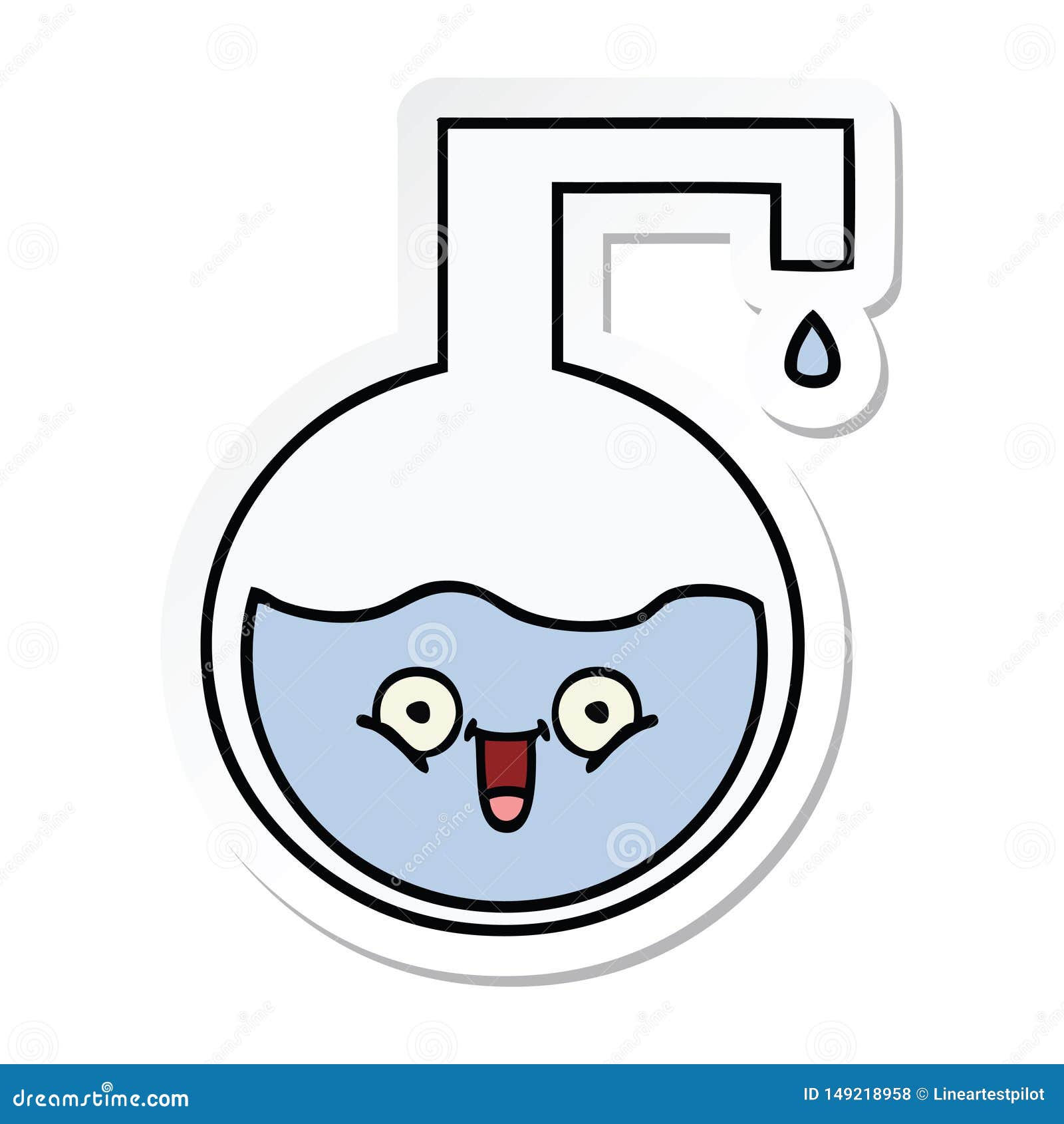 Sticker of a Cute Cartoon Science Bottle Stock Vector - Illustration of ...