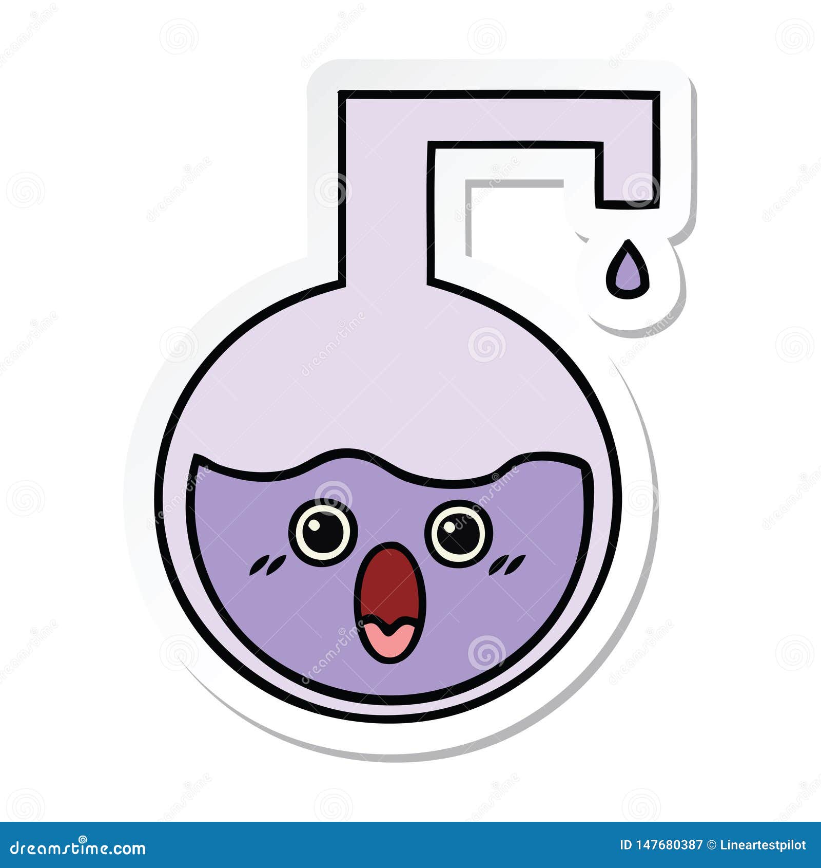 Sticker of a Cute Cartoon Science Experiment Stock Vector ...