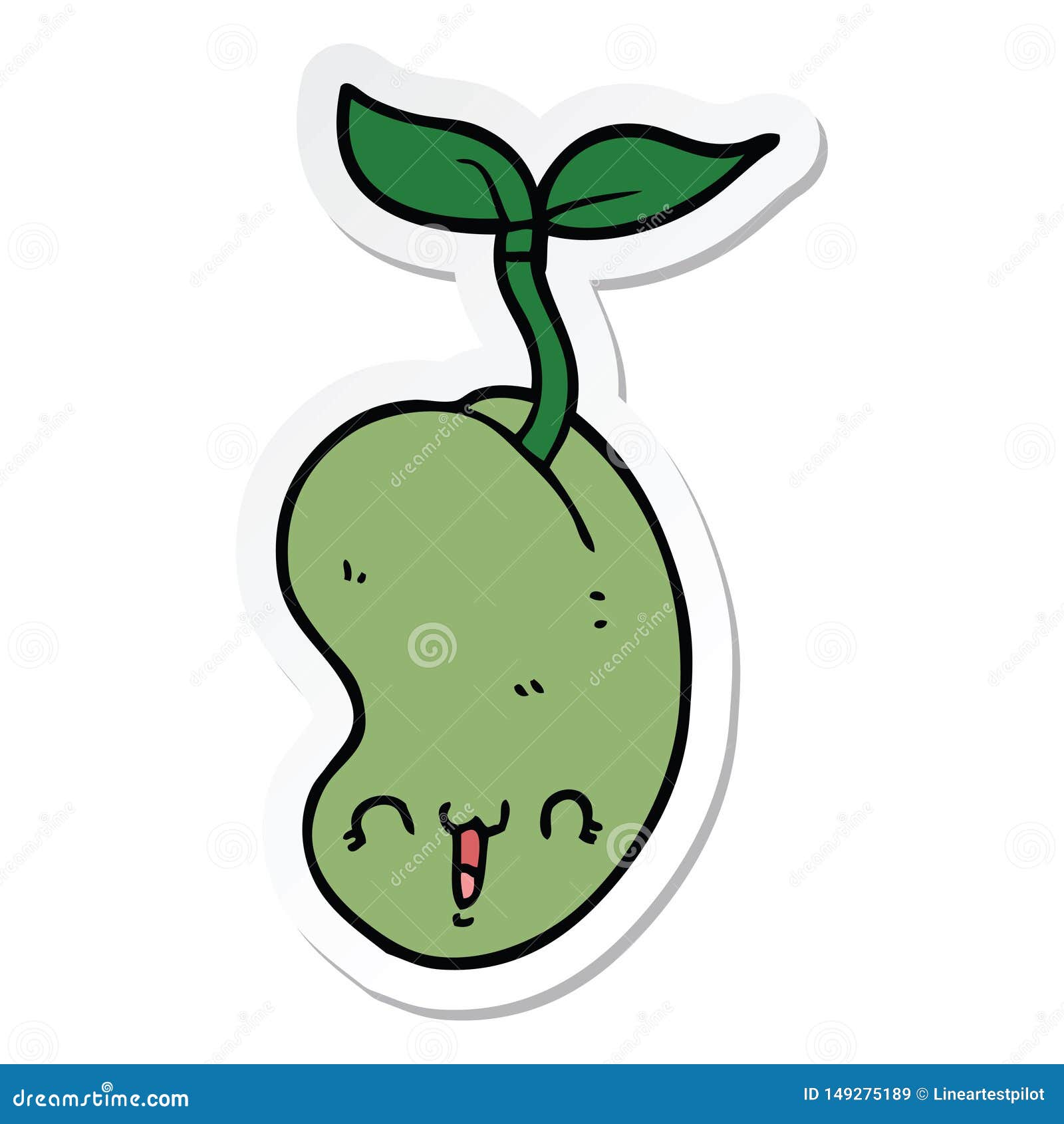 Sticker of a Cute Cartoon Seed Sprouting Stock Vector - Illustration of ...