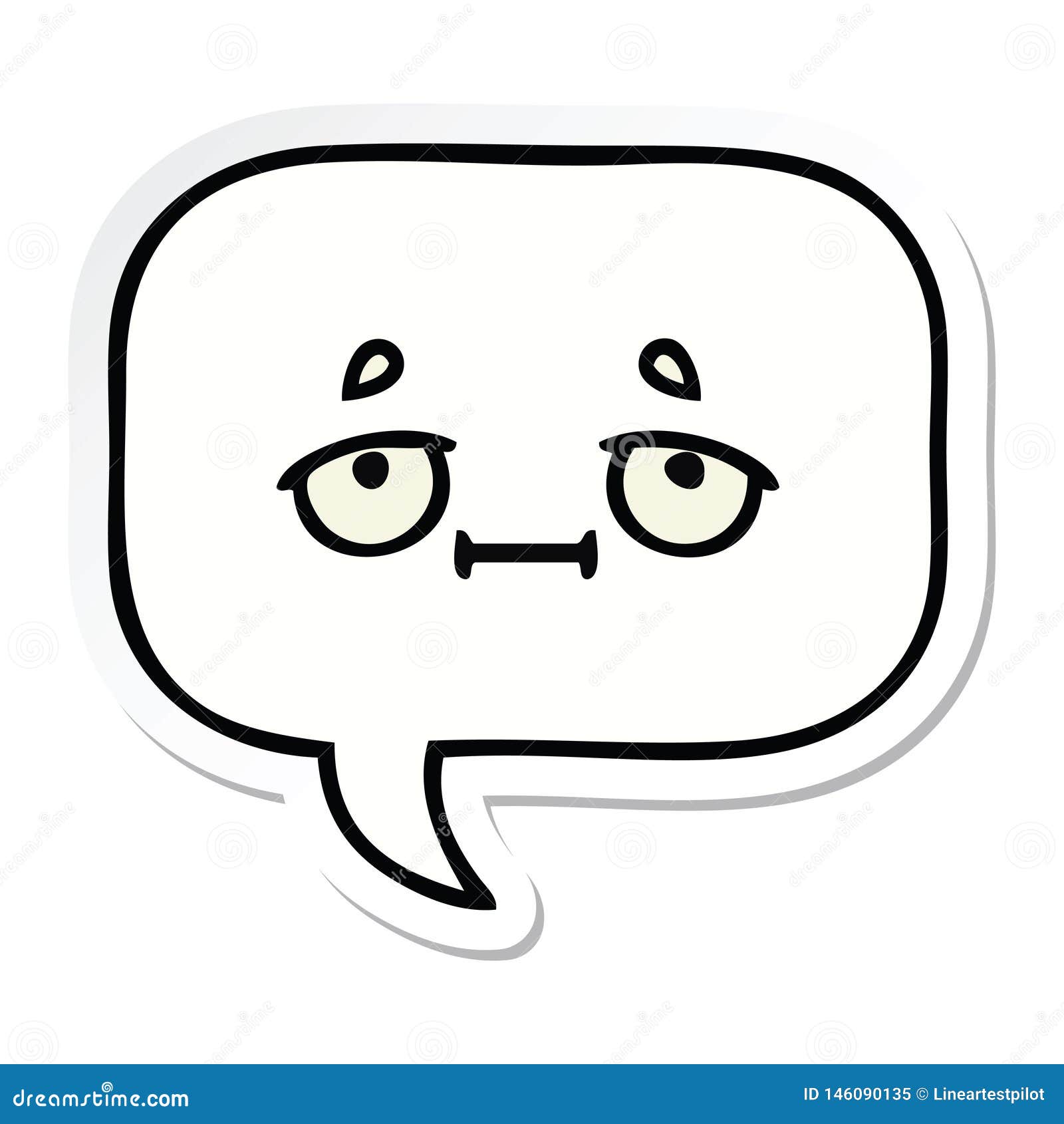 Sticker of a Cute Cartoon Speech Bubble Stock Vector - Illustration of ...