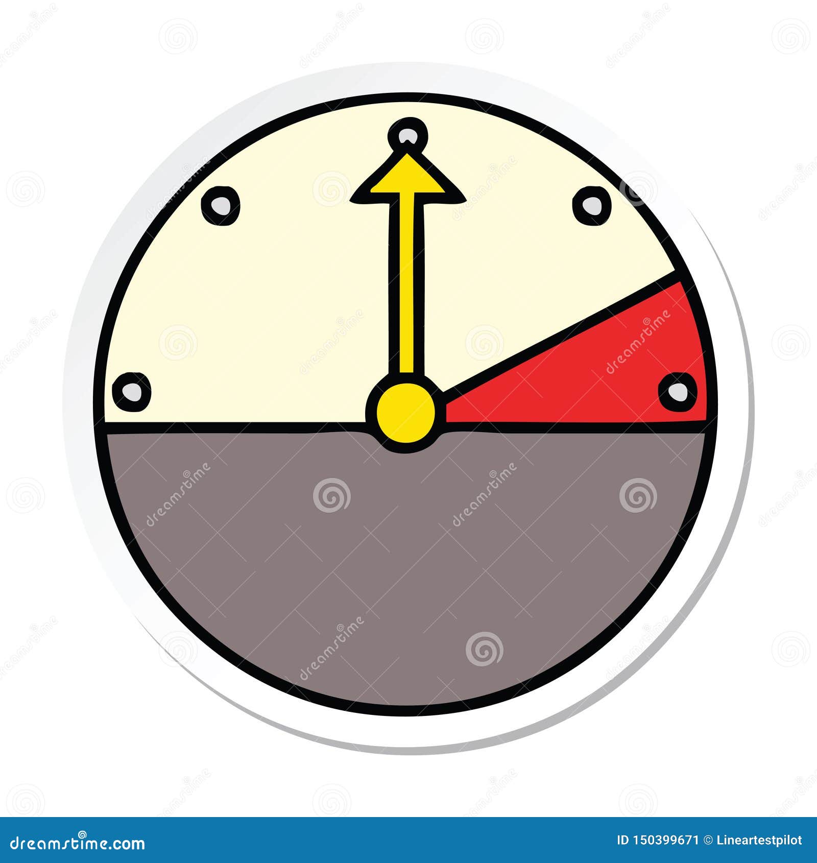 Sticker of a Cute Cartoon Speedometer Stock Vector - Illustration of ...
