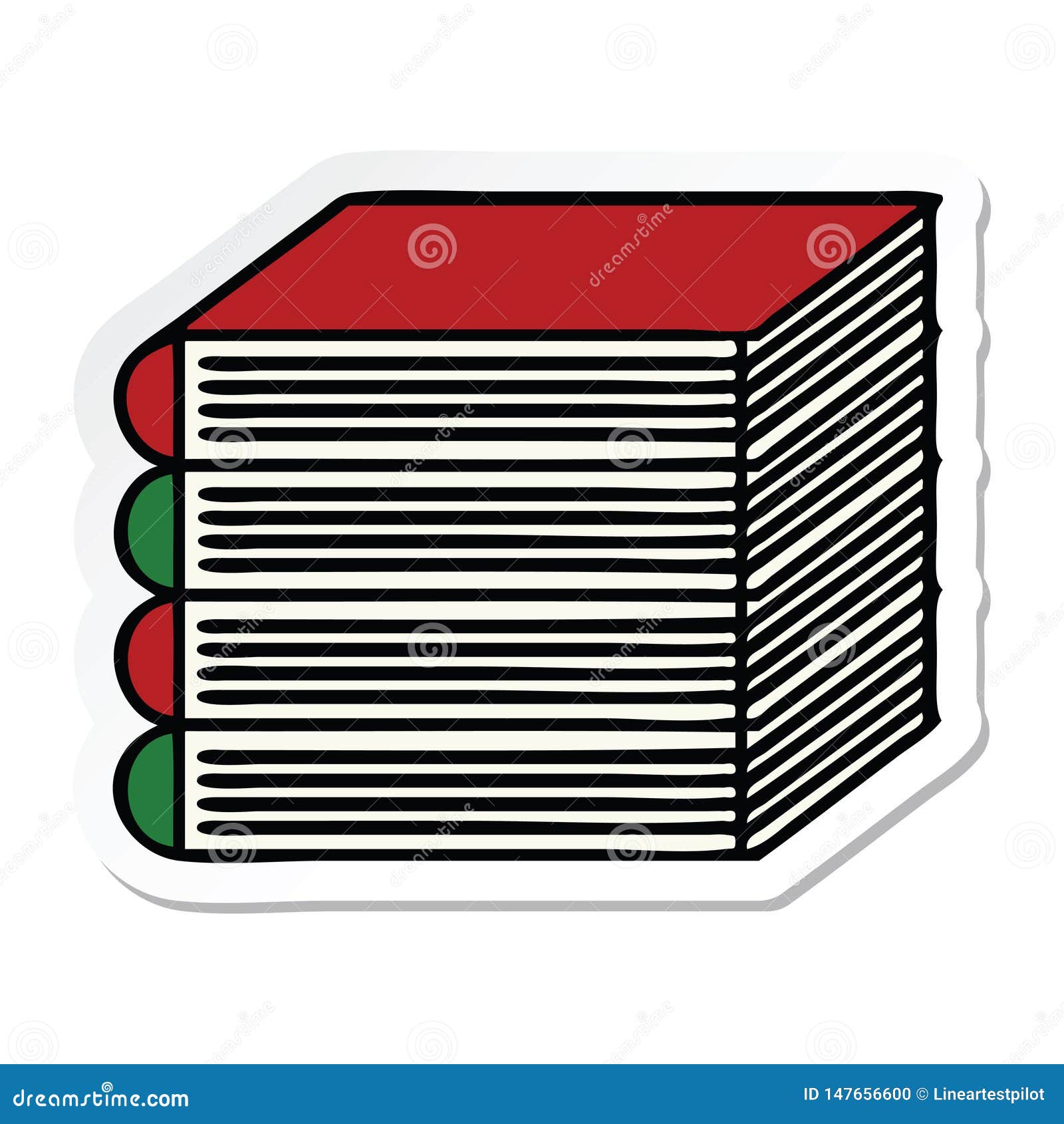 Sticker of a Cute Cartoon Stack of Books Stock Vector - Illustration of ...