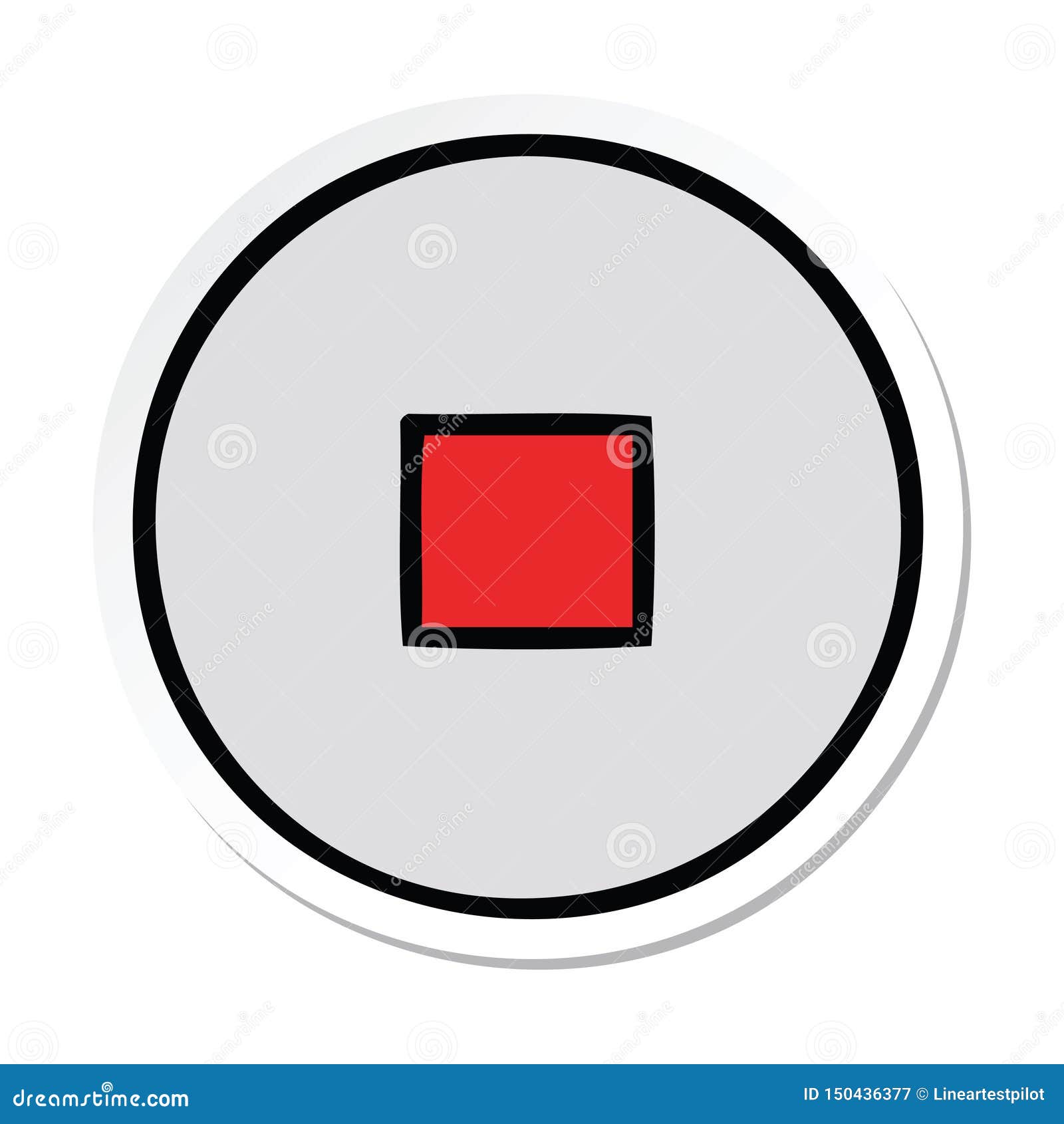 Sticker of a Cute Cartoon Stop Button Stock Vector - Illustration of ...