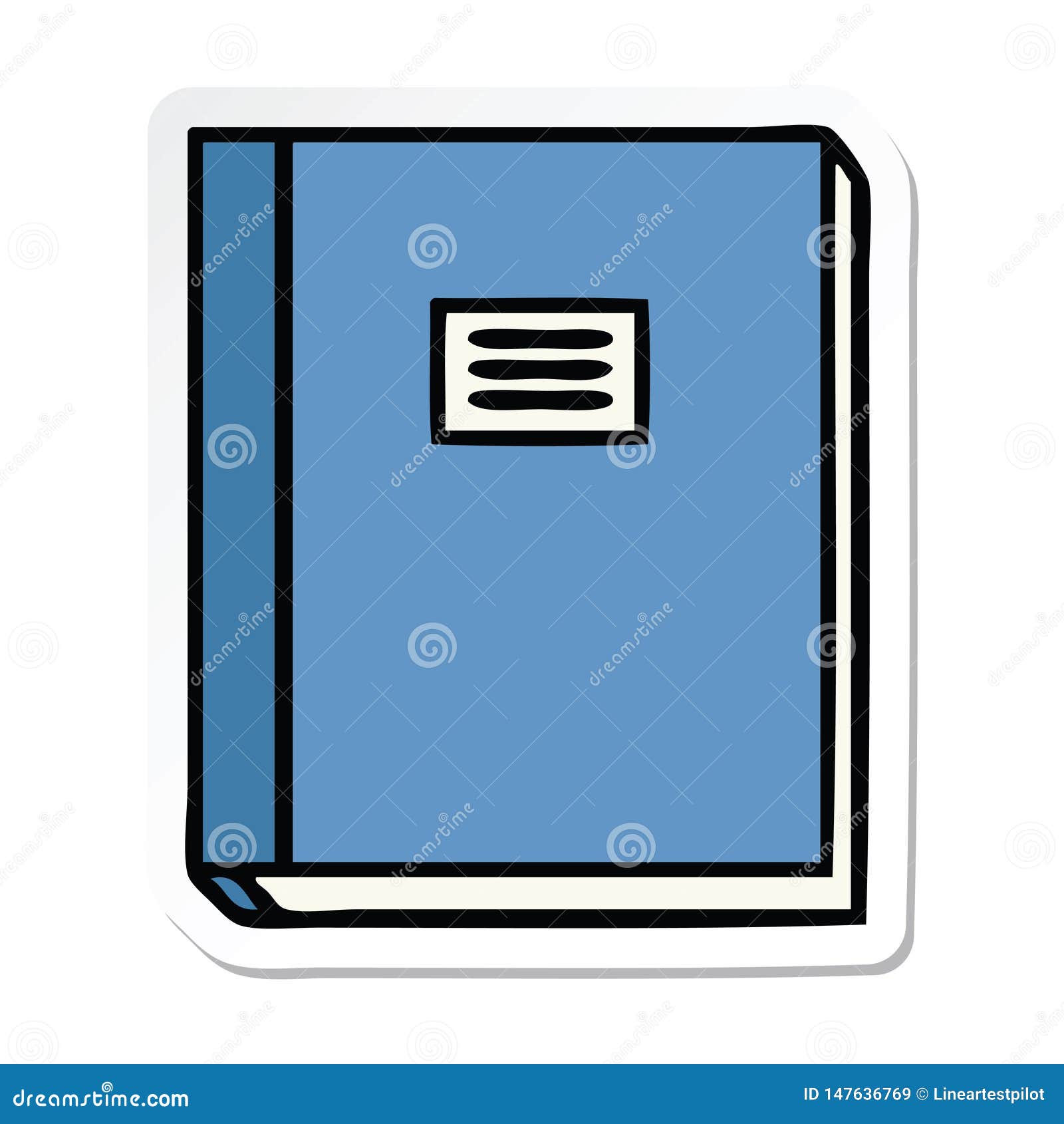 Sticker of a Cute Cartoon Study Book Stock Vector - Illustration of ...