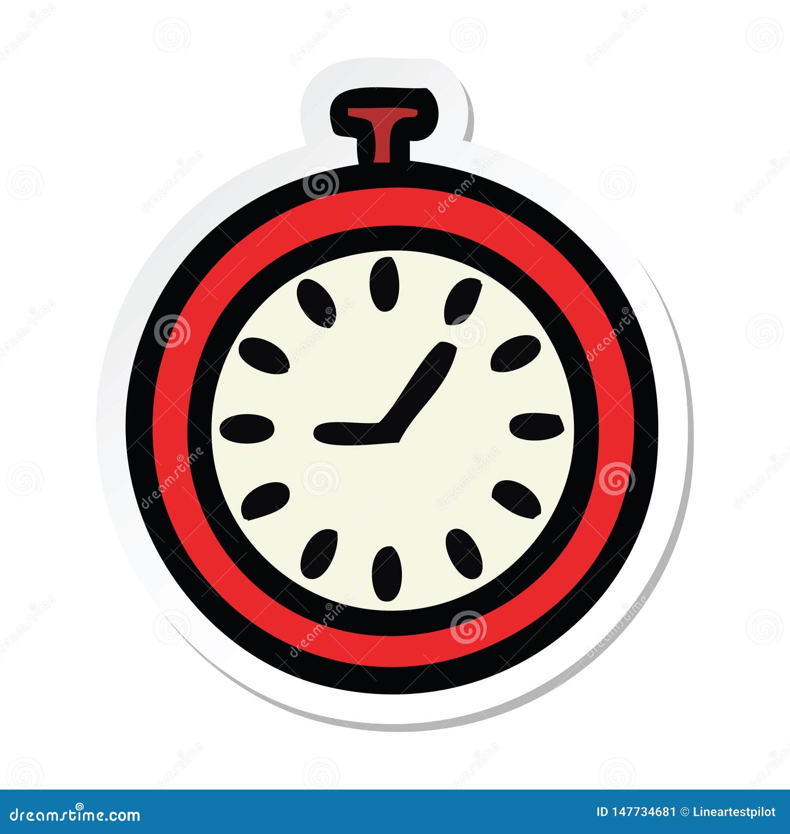 Sticker of a Cute Cartoon Time Stopper Stock Vector - Illustration of ...