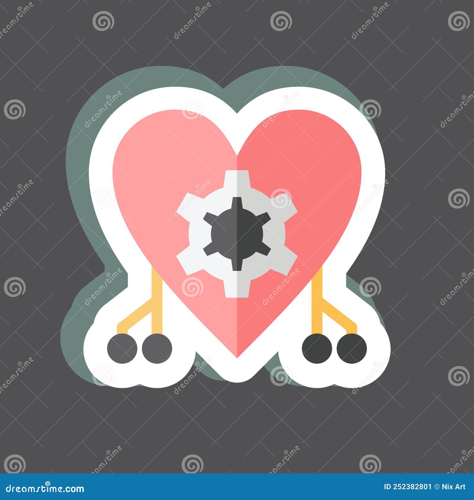 Sticker Cybernetics. Suitable for Data Analytics Symbol. Simple Design ...