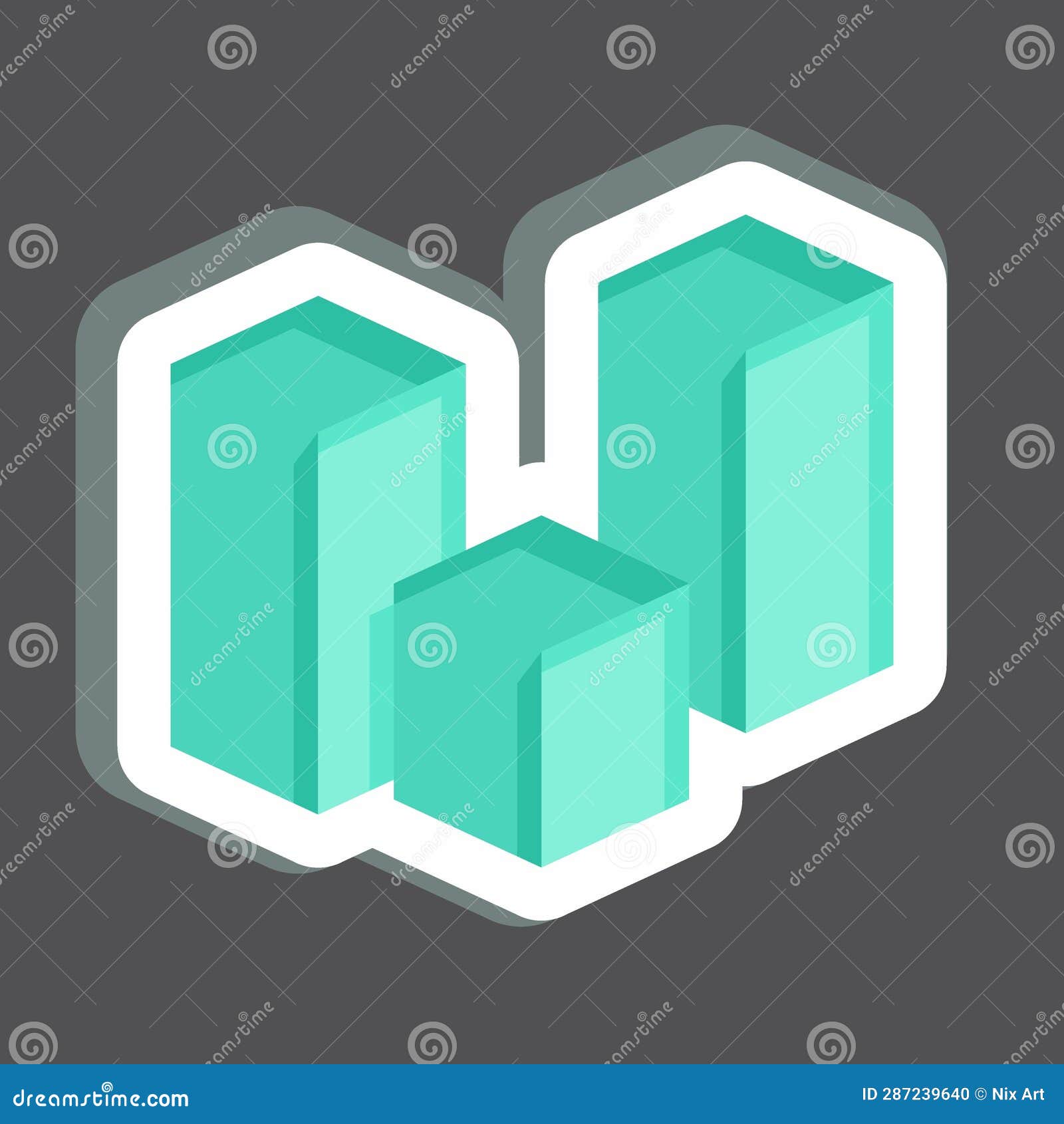 Sticker 3D Visualication. Related To 3D Visualization Symbol. Simple ...