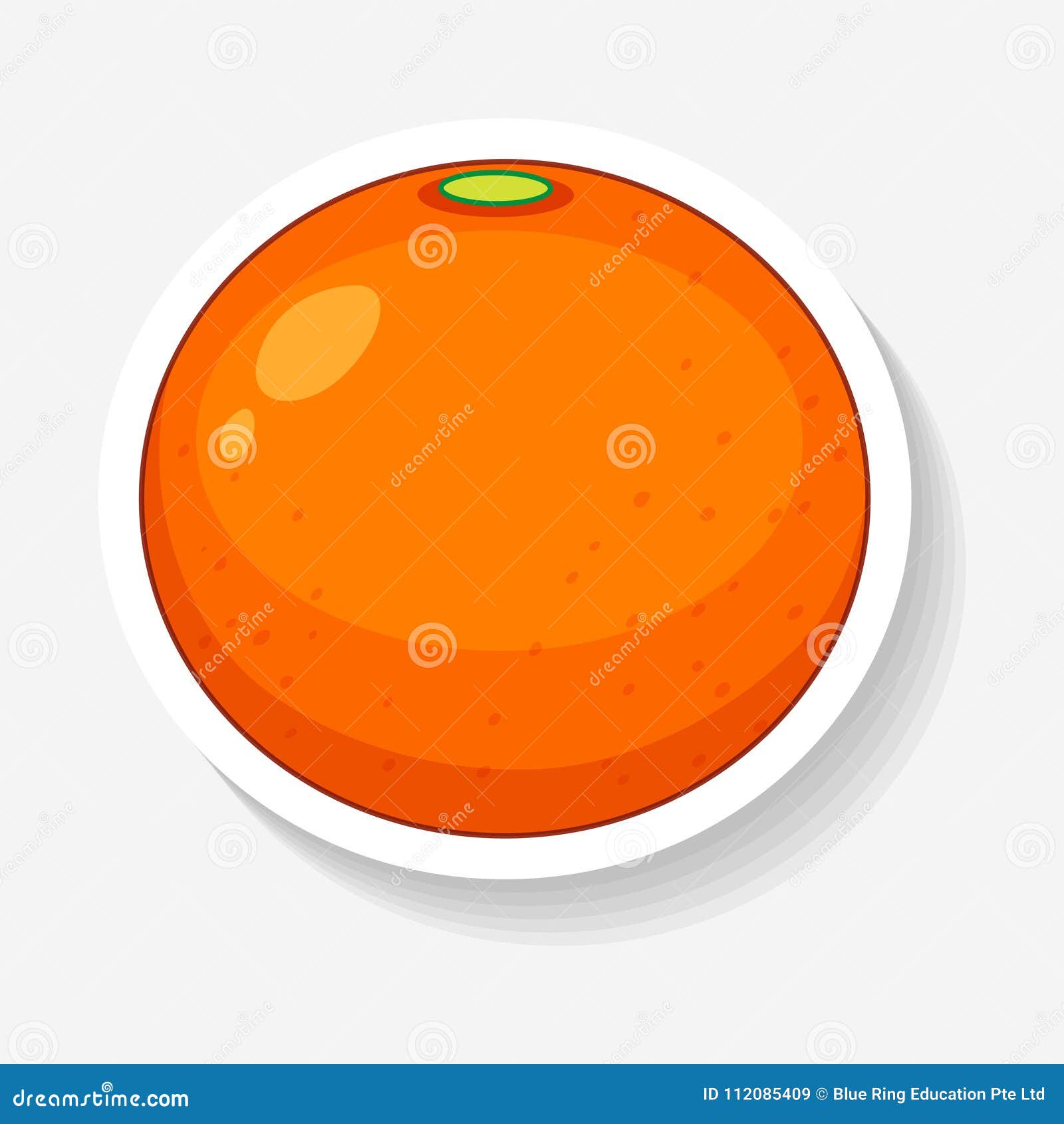 Sticker Design with Fresh Orange Stock Vector - Illustration of white ...