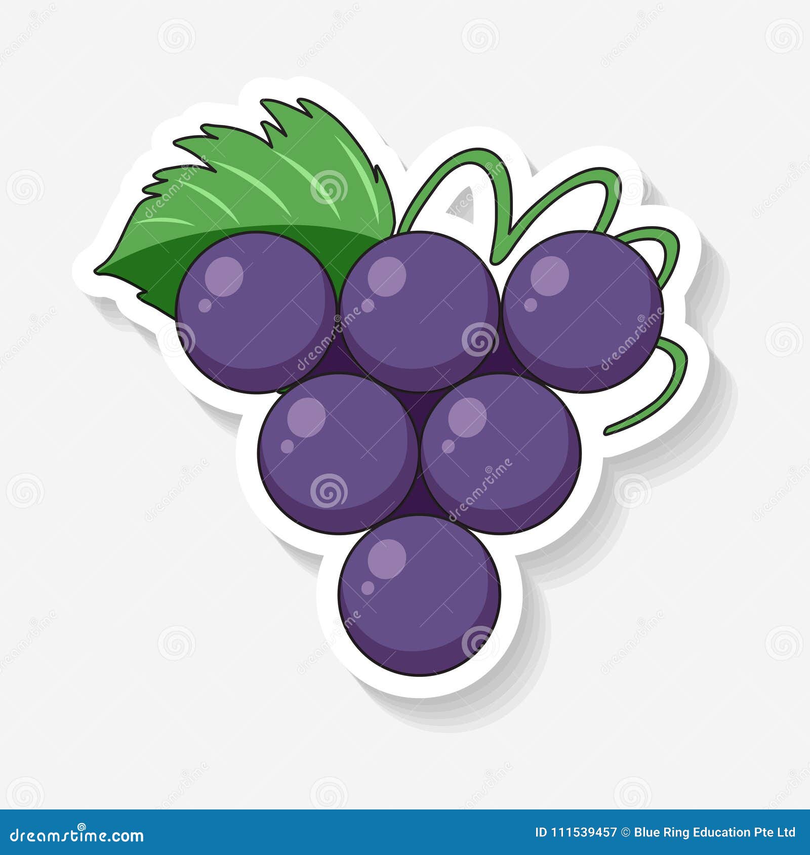 Sticker design of grapes stock vector. Illustration of nature - 111539457