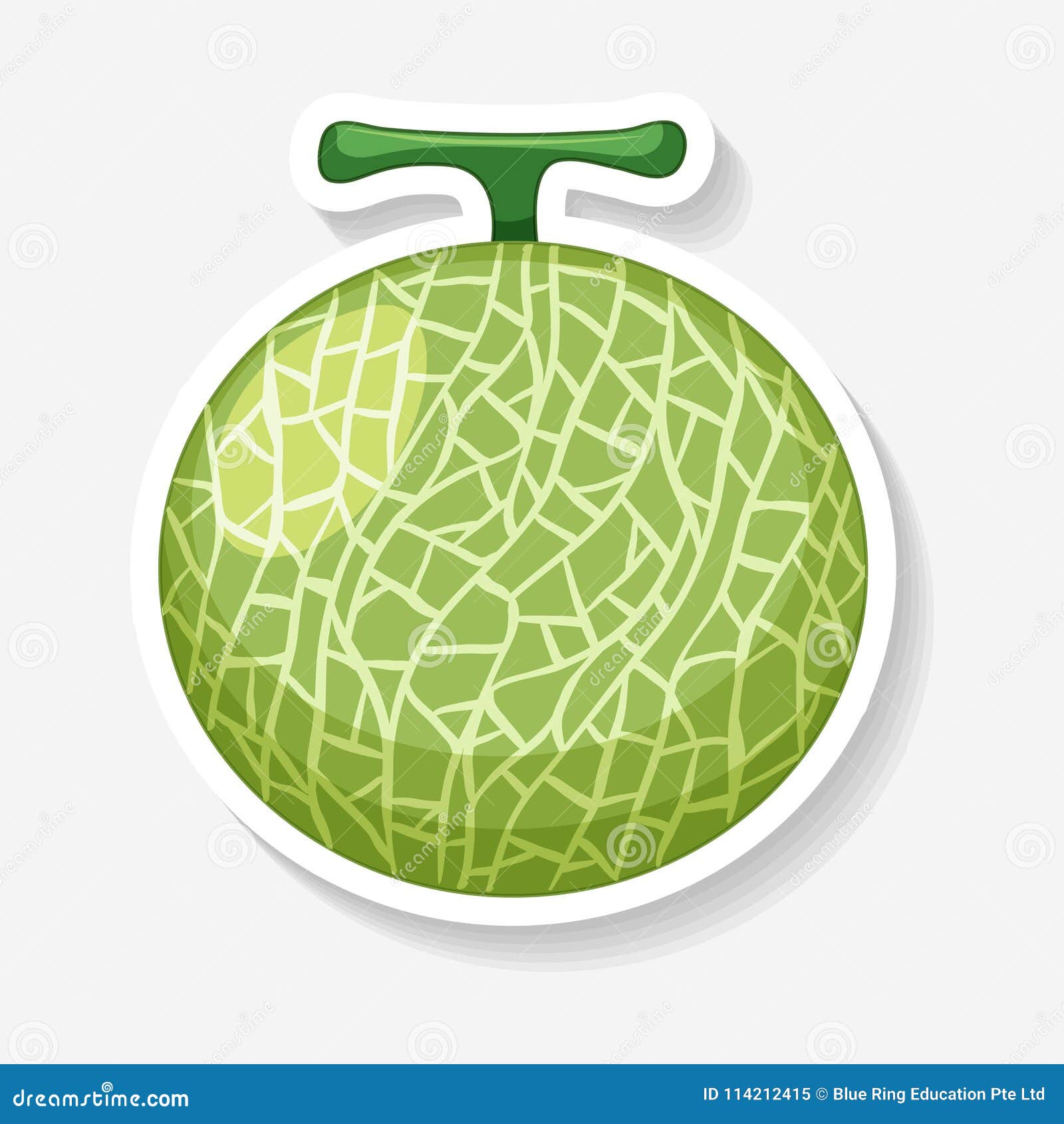Sticker design for melon stock vector. Illustration of clip - 114212415