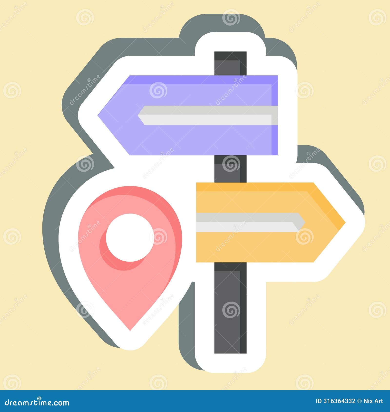 Sticker Destination. Related To Navigation Symbol Stock Illustration ...