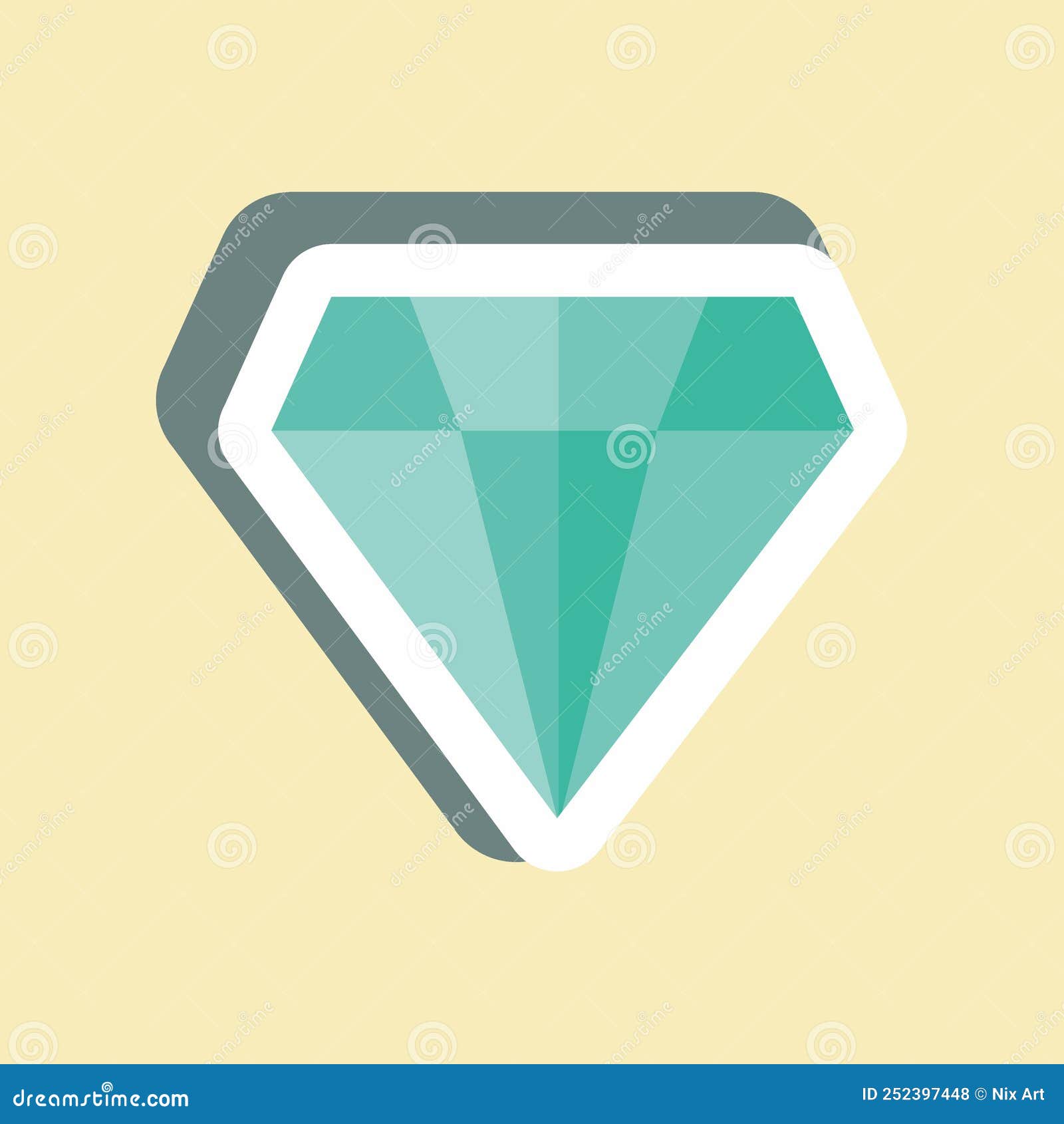 Sticker Diamond. Suitable for Business Symbol. Simple Design Editable ...