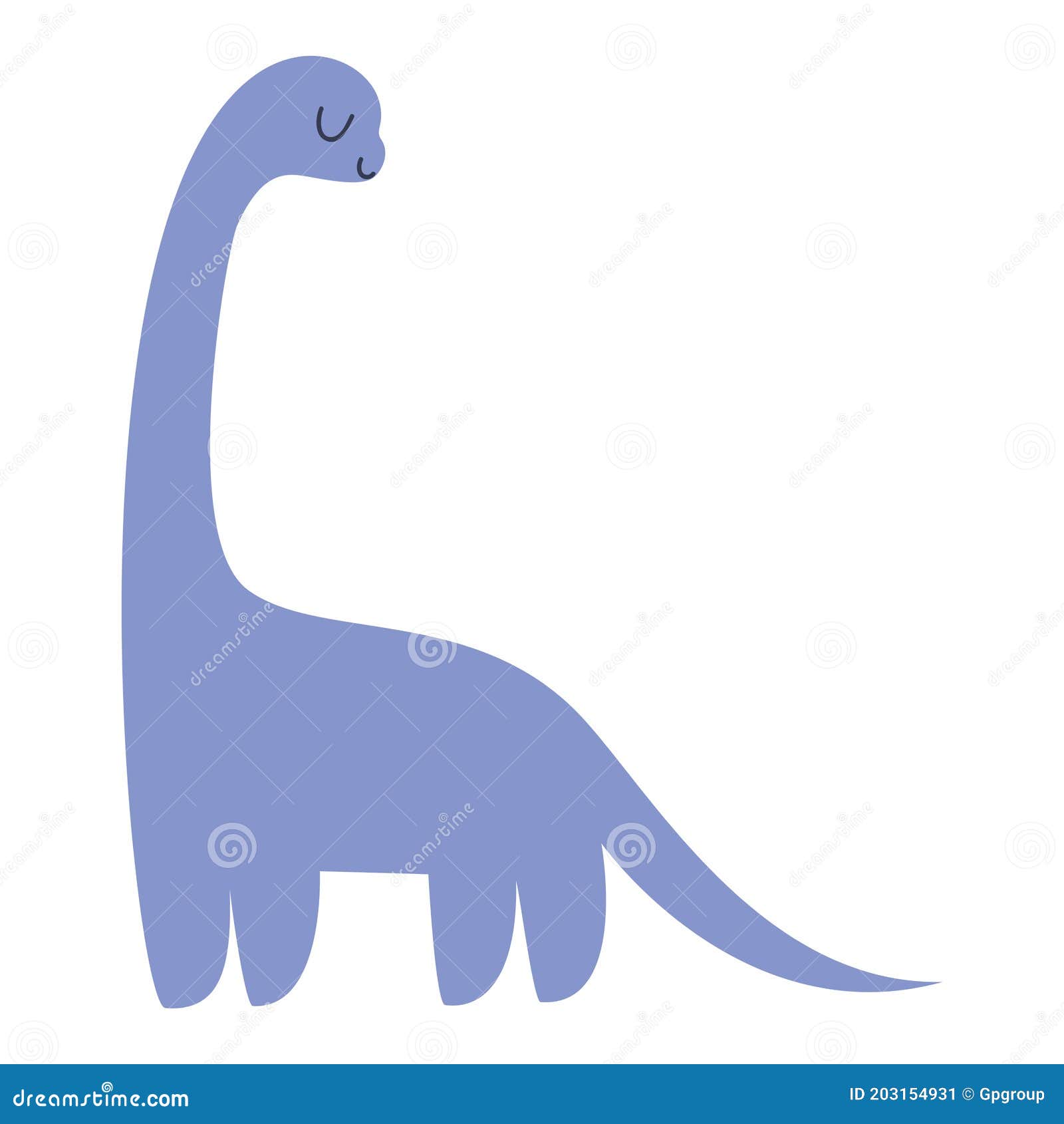 Sticker of a Dinosaur of Blue Color Stock Vector - Illustration of ...