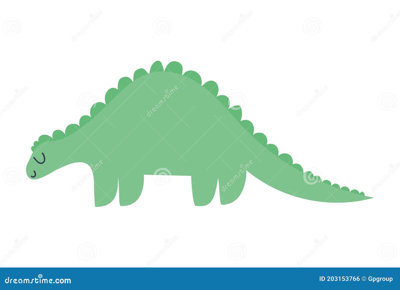 Sticker of a Dinosaur of Green Color Stock Vector - Illustration of ...