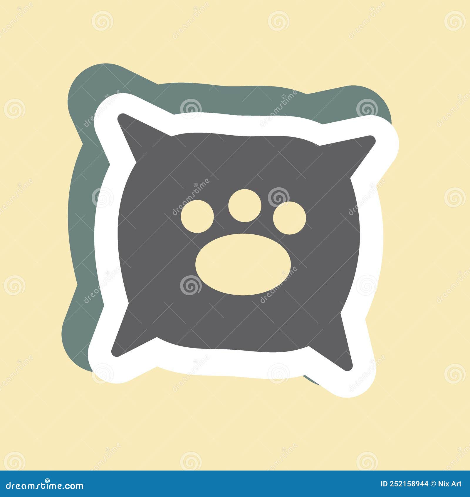 Sticker Dog Cushion - Simple Illustration,Editable Stroke Stock ...