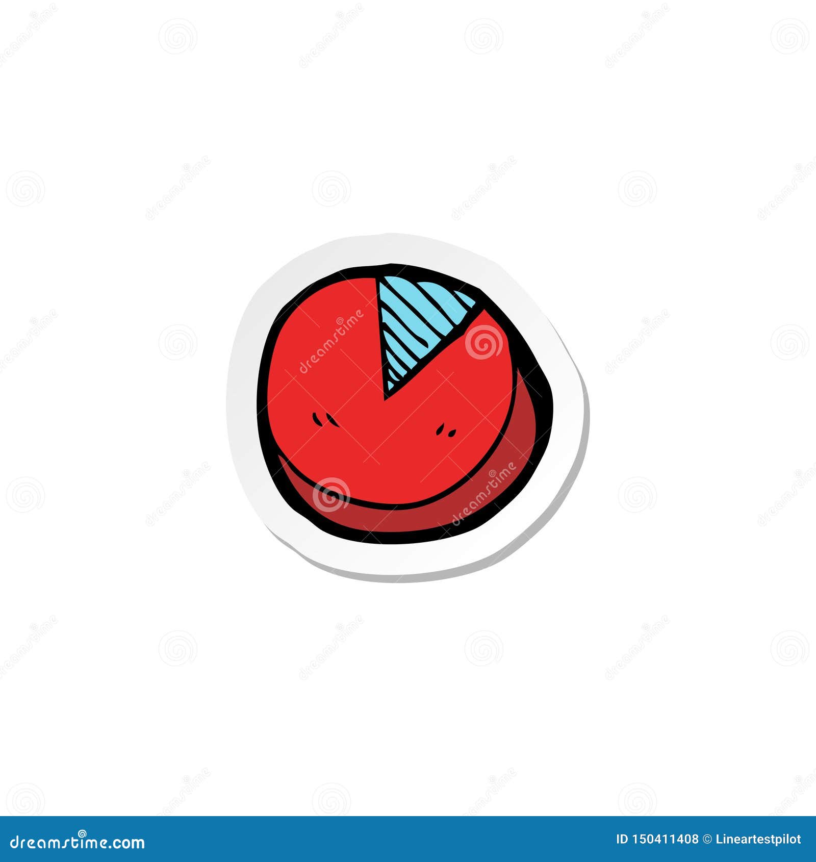 Sticker of a Doodle Cartoon Pie Chart Stock Vector - Illustration of ...