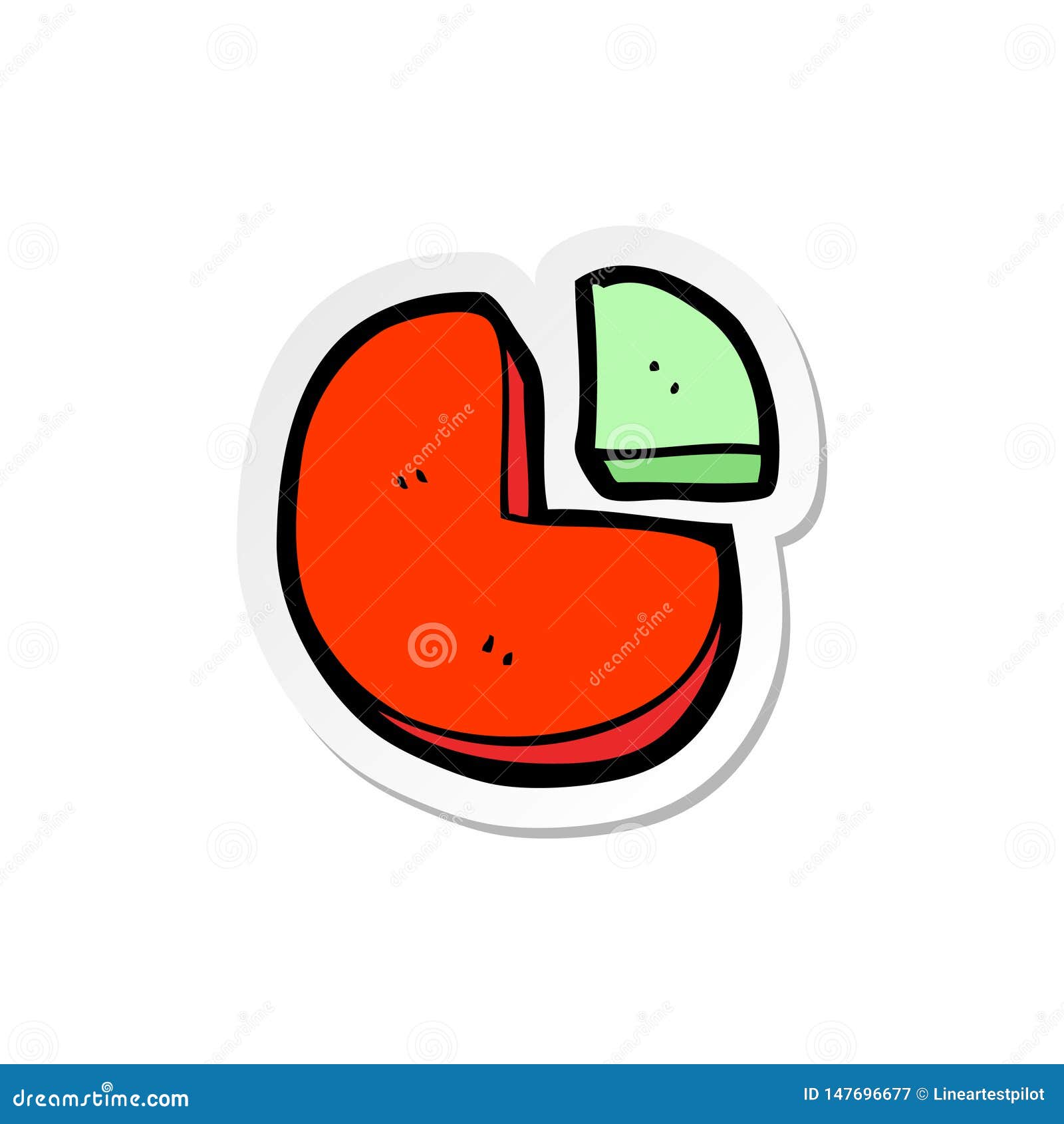 Sticker of a Doodle Cartoon Pie Chart Stock Vector - Illustration of ...