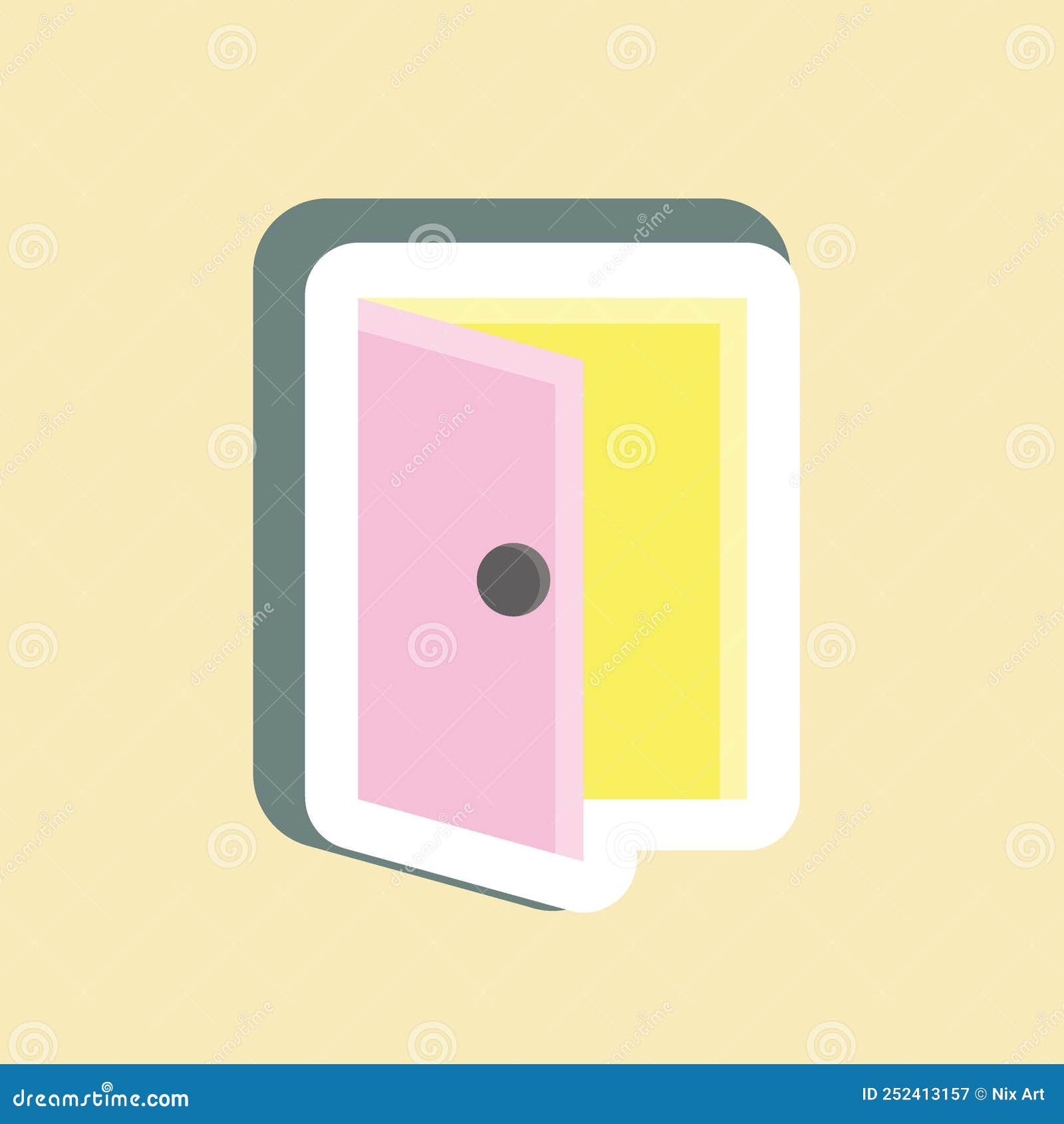Sticker Door. Suitable for Building Symbol. Simple Design Editable ...