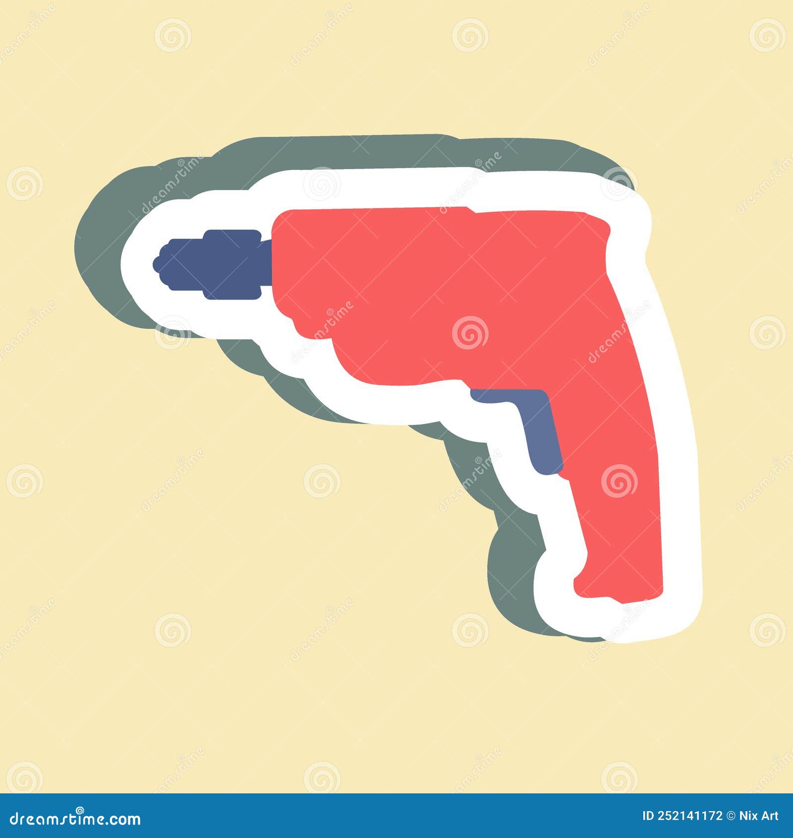 Sticker Drill Machine - Simple Illustration,Editable Stroke Stock ...