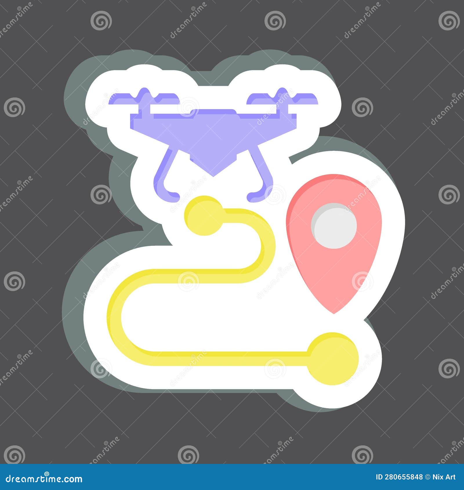 Sticker Drone Tracking. Related To Drone Symbol. Simple Design Editable ...