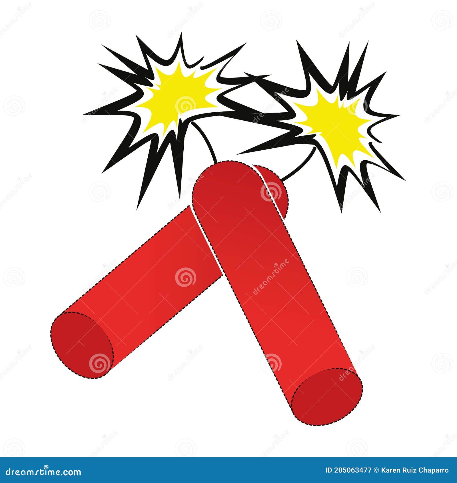 Sticker of a dynamite stock vector. Illustration of dynamite - 205063477