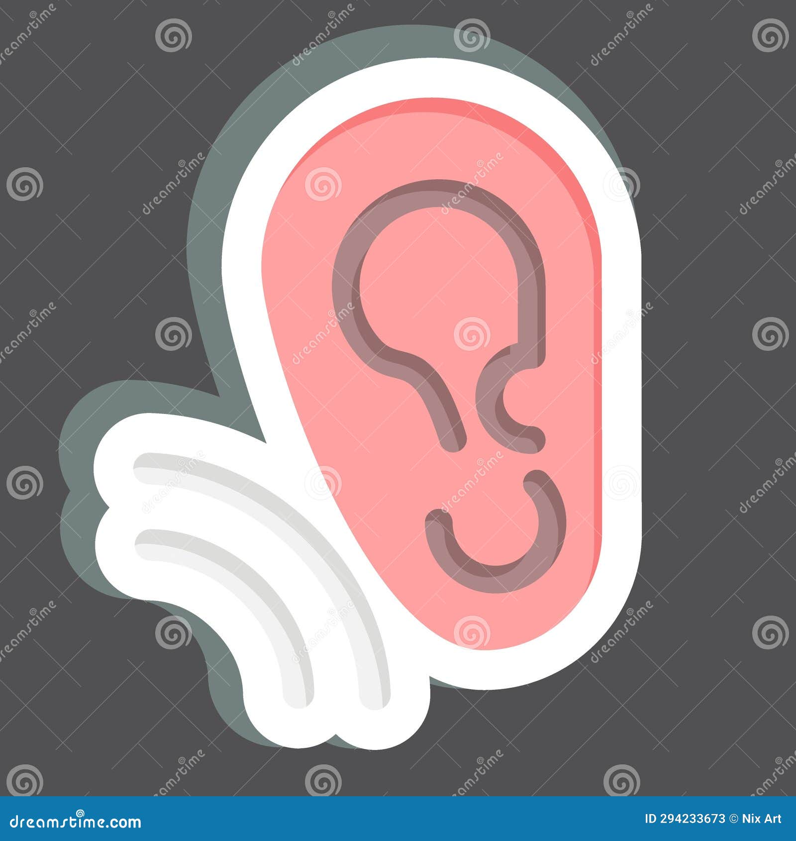 Sticker Ear. Related To Communication Symbol. Simple Design Editable ...