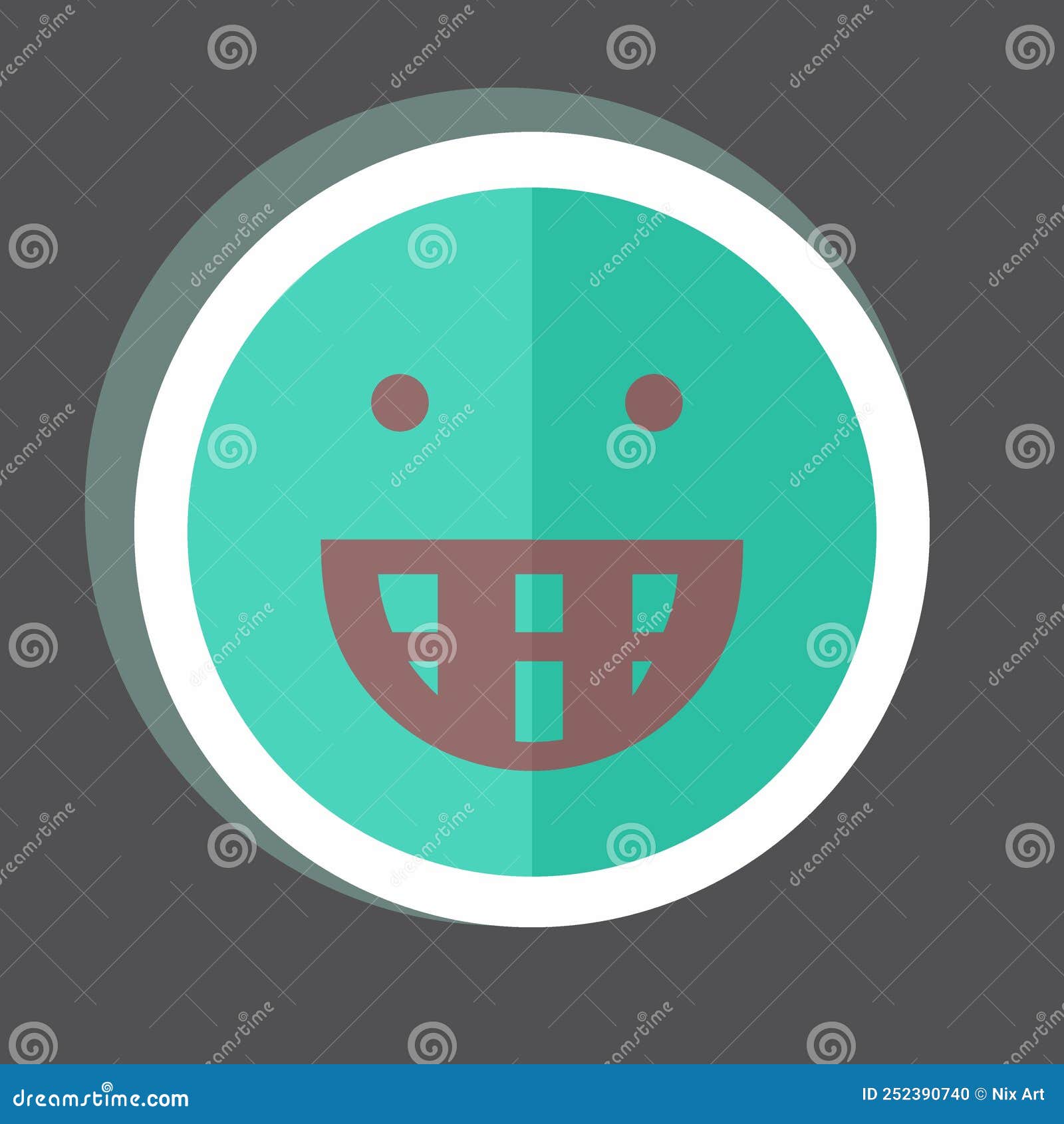 Sticker Emoticon Big Grin. Suitable for Emoticon Symbol. Simple Design ...